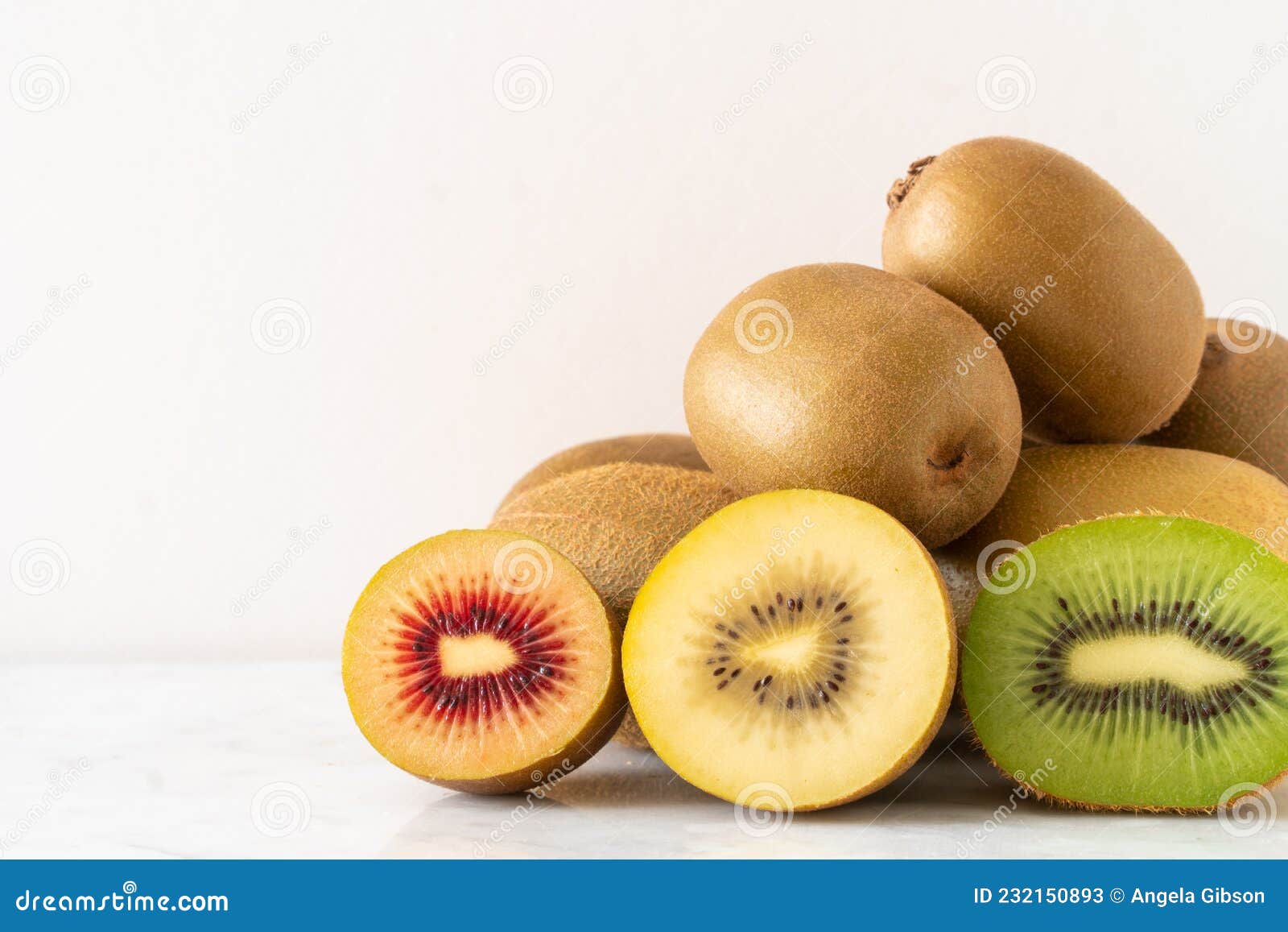 Three Varieties of Kiwi Horizontal Stock Image - Image of food, fresh ...