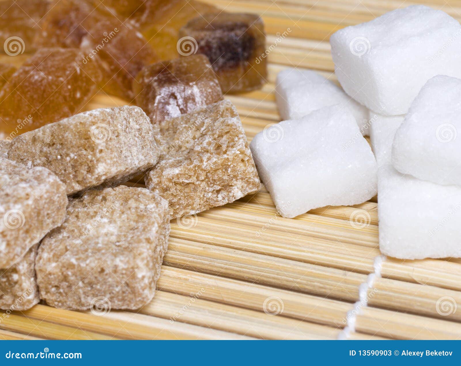 Three Varieties of Sugar in a Straw Napkin Stock Image - Image of ...
