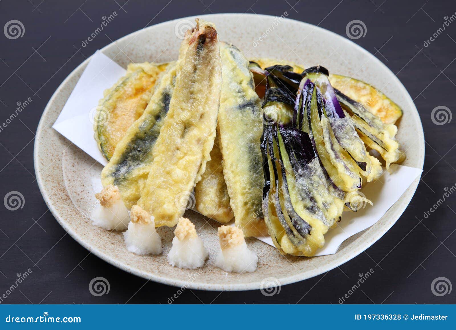 Three Varieties of Tempura Plate Stock Photo - Image of french, dinner ...