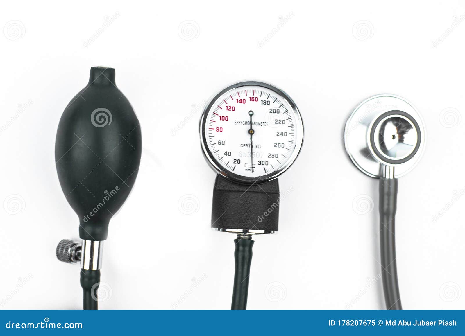 Three Various Essential Part of a Blood Pressure Measuring Machine on a ...