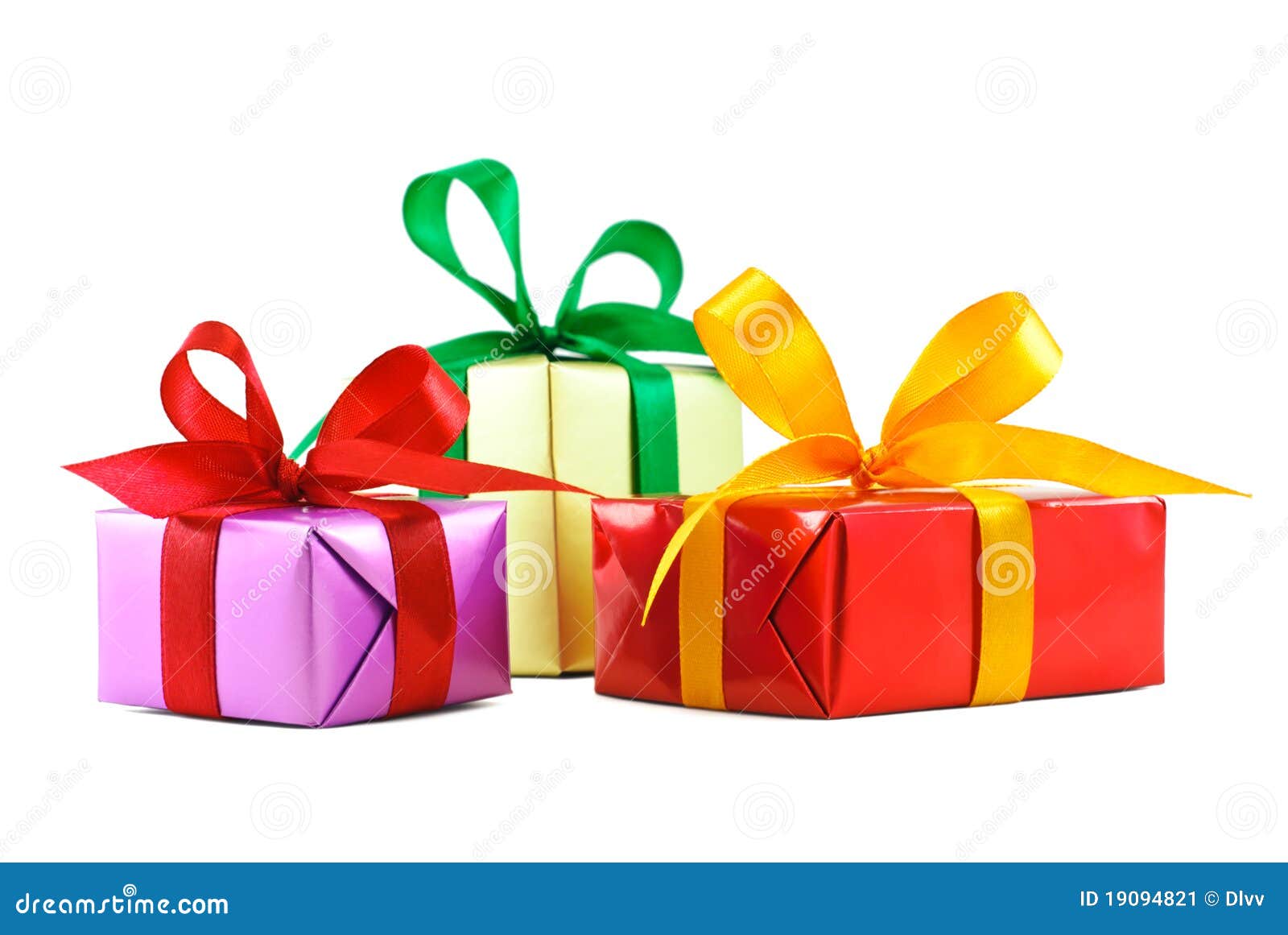 Three Various Gift Wrapped Presents Stock Image - Image of golden ...