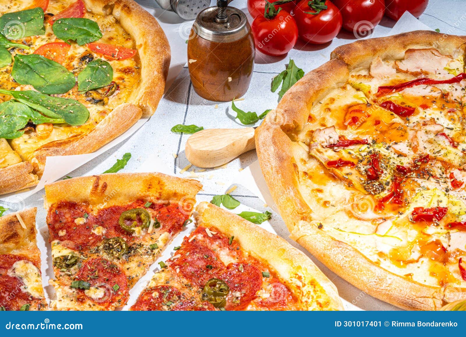 Three Various Served Pizzas Stock Image - Image of vegetarian ...