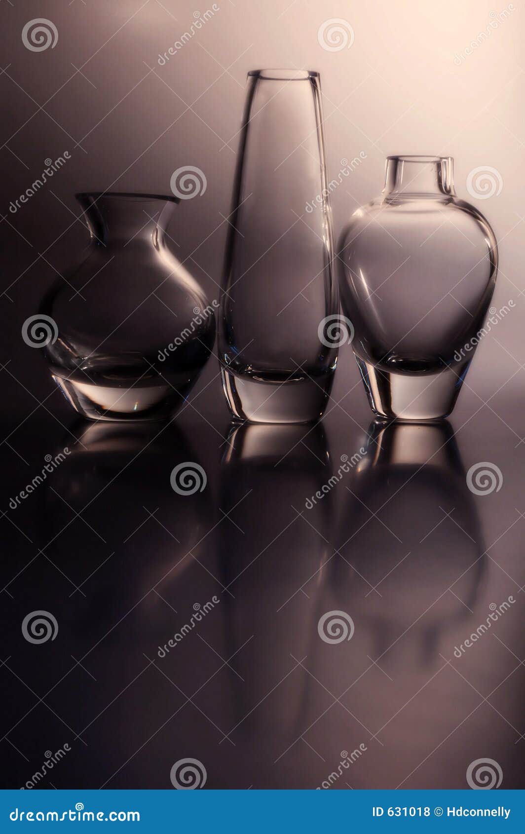 Three vases stock photo. Image of reflection, curve, three - 631018