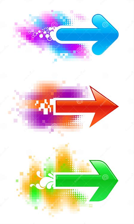 Three vector arrows stock vector. Illustration of digital - 7706211