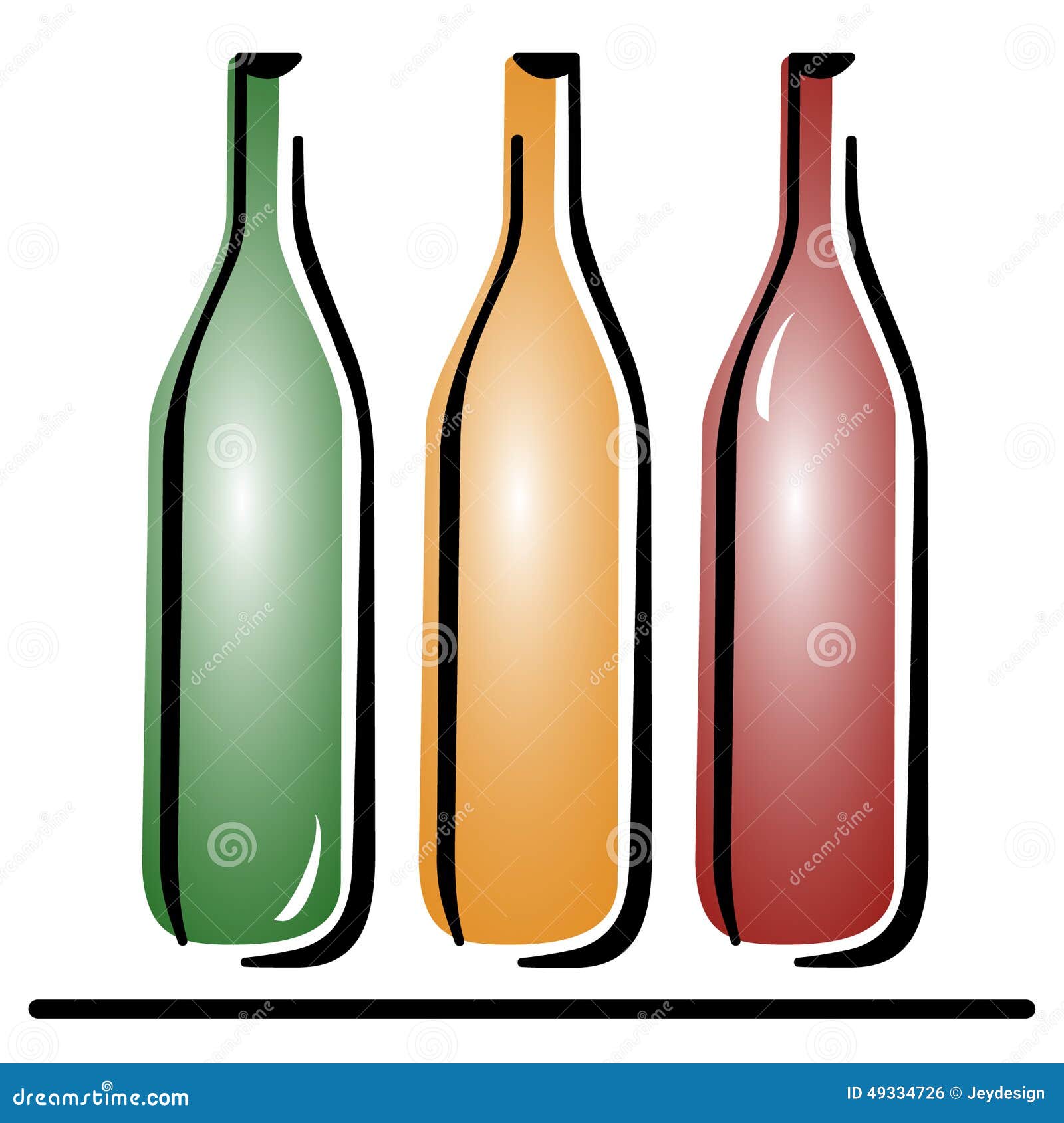 Three vector bottles stock vector. Illustration of closed - 49334726