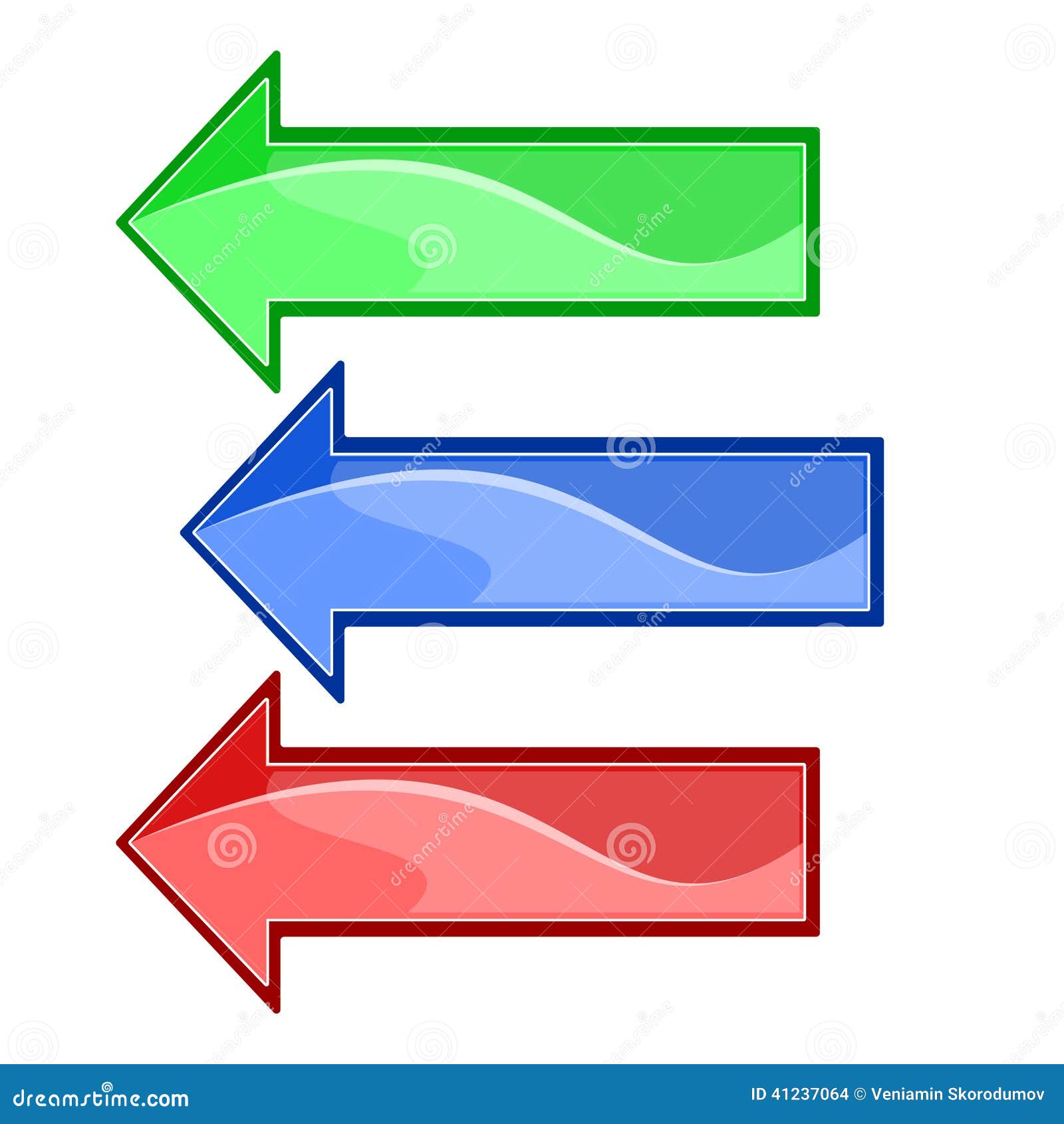 Three Vector Colored Arrows Stock Vector - Illustration of design, sign ...