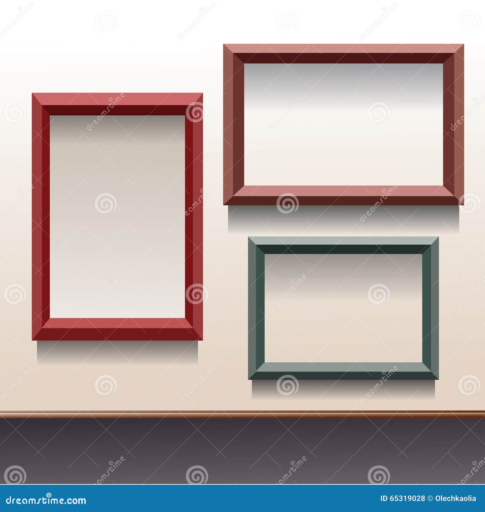 Three Vector Frames in Different Colors Stock Vector - Illustration of ...
