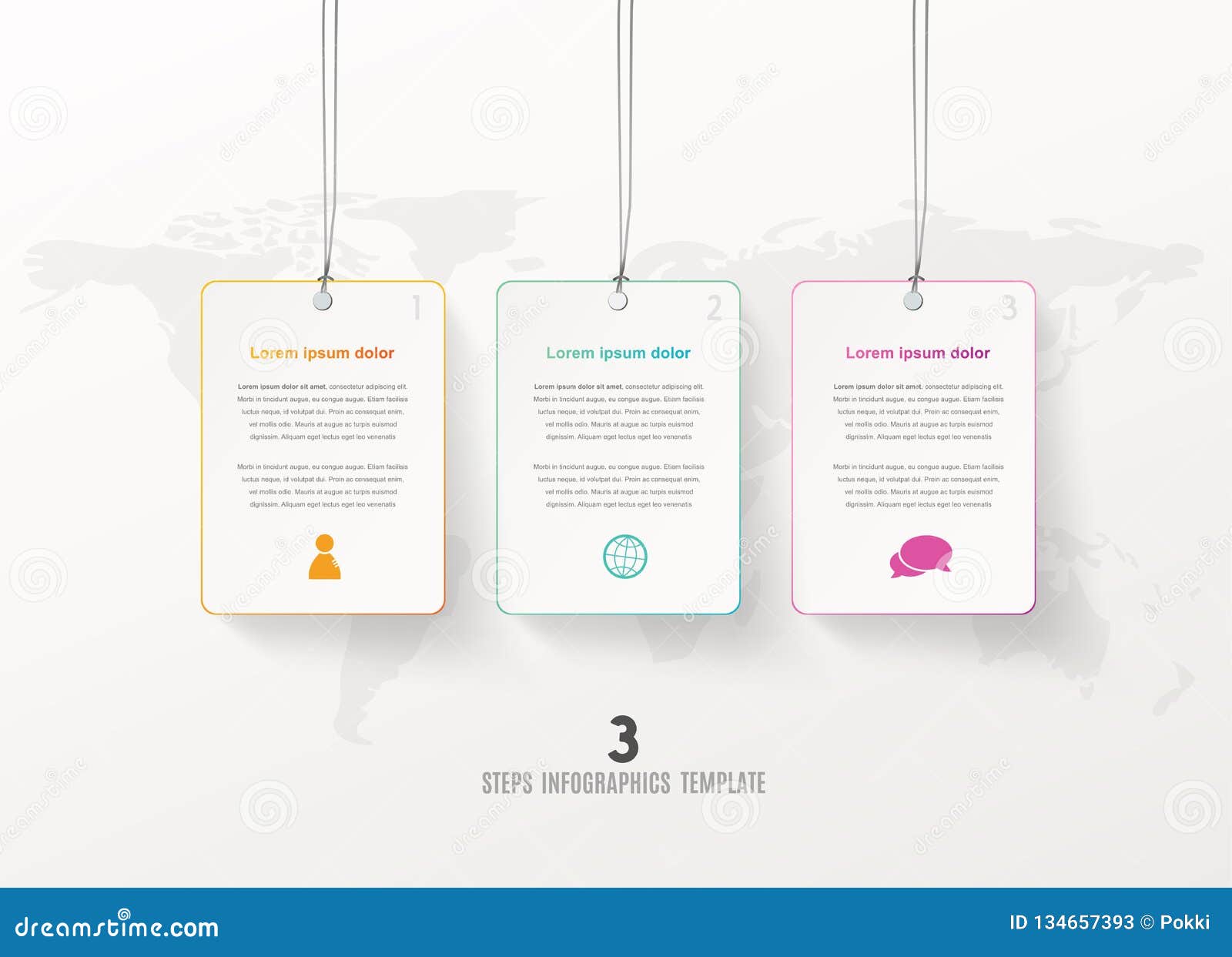 Three Vector Progress Steps Illustration Stock Vector - Illustration of options, number: 134657393