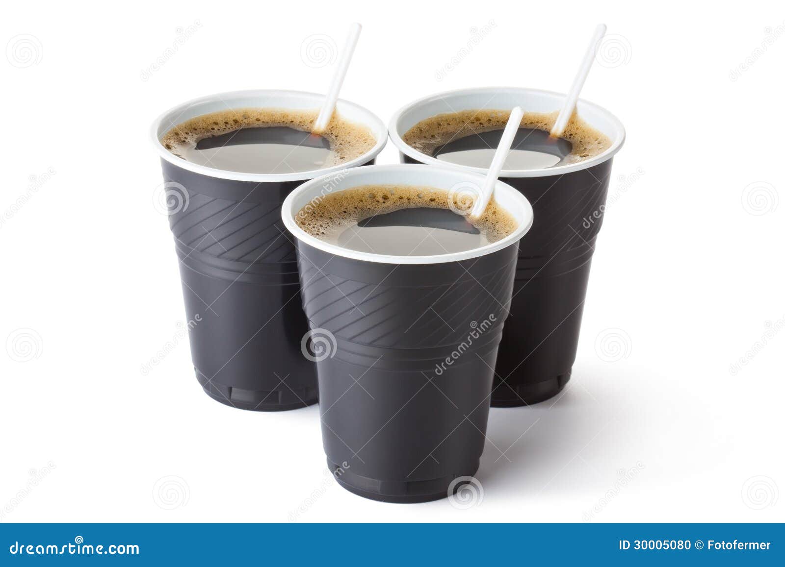 Three vending coffee cups stock photo. Image of plastic - 30005080