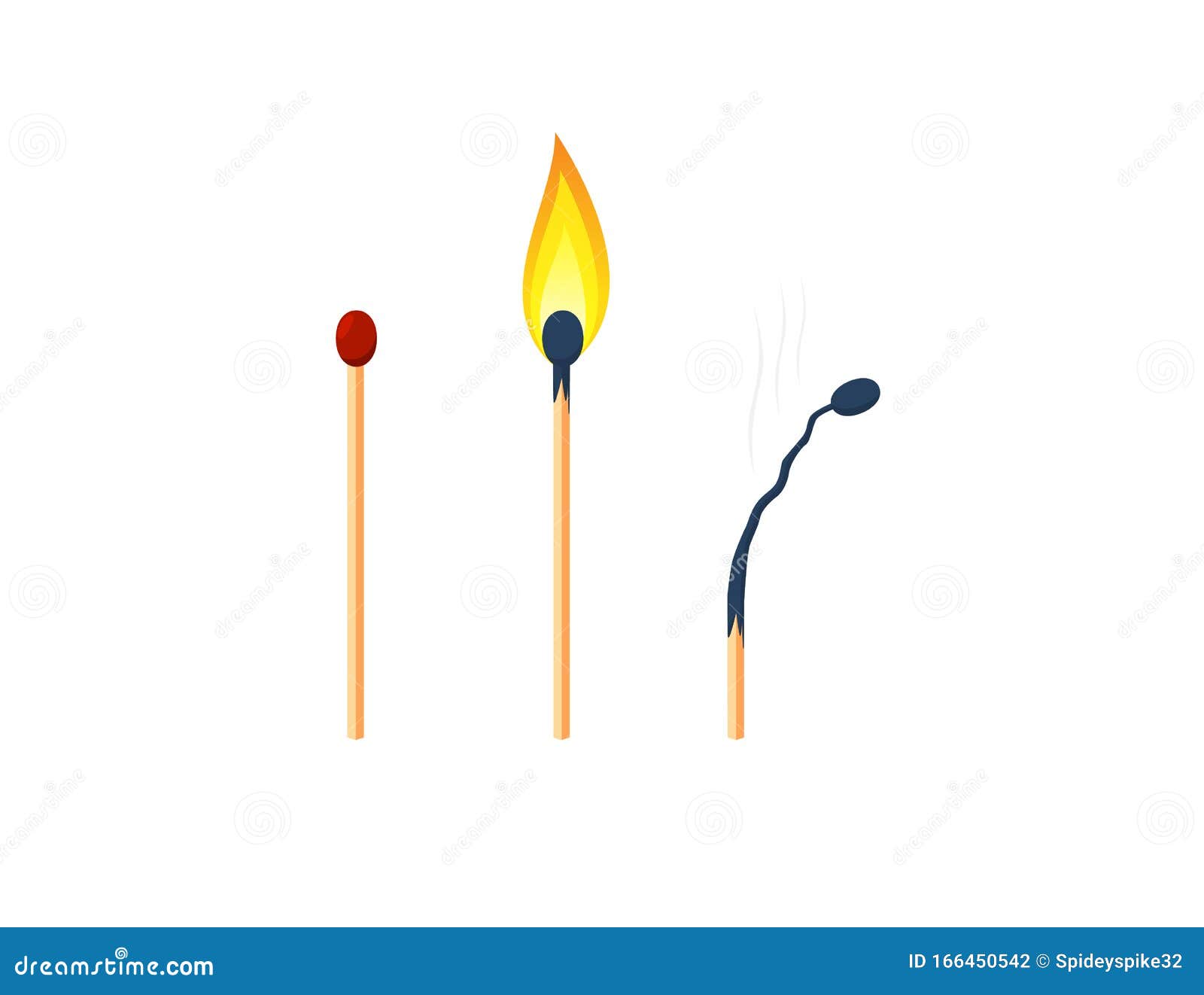 Three Version of Matchsticks Stock Vector - Illustration of igniting ...