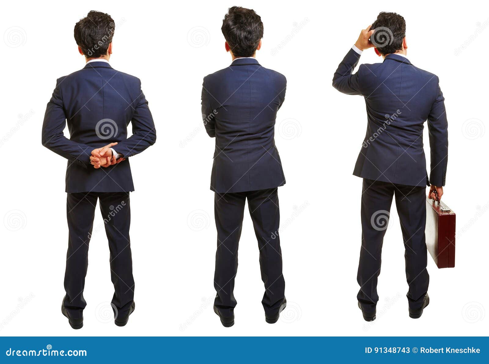 Three Versions of Businessman from Behind Stock Image - Image of collar ...