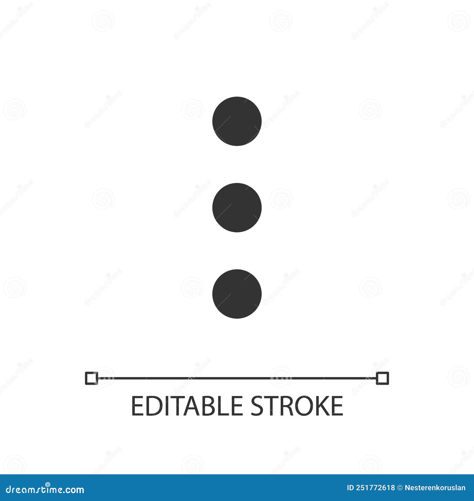 Three Vertical Dots Menu Pixel Perfect Linear Ui Icon Stock Vector ...