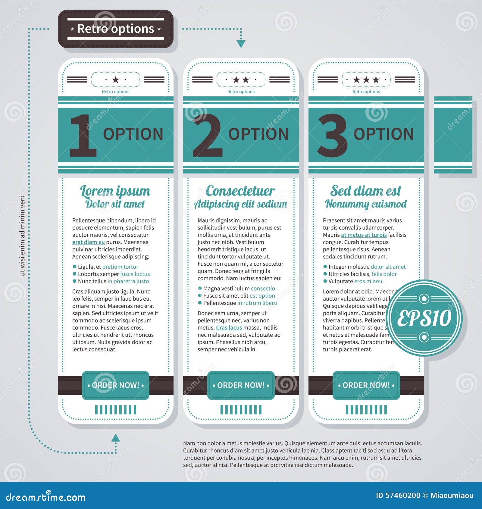 Three Vertical Options in Retro Style. EPS10. Stock Vector ...