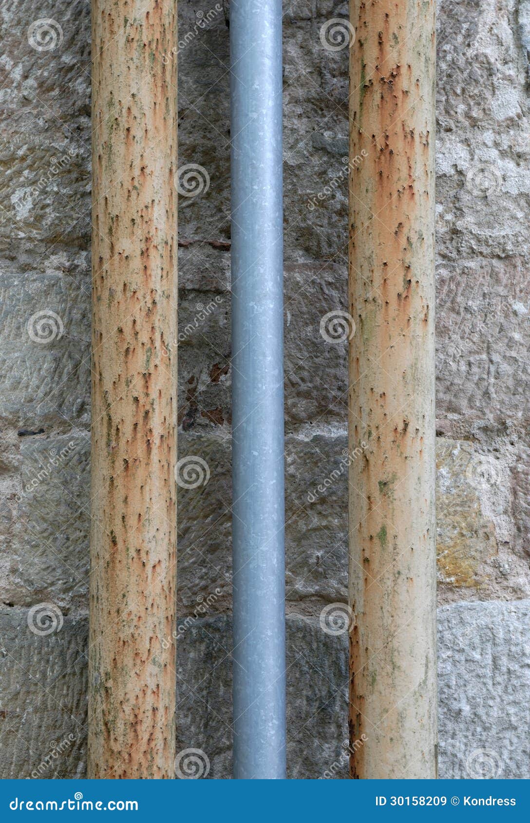 Pipes stock image. Image of rust, stone, three, vertical - 30158209