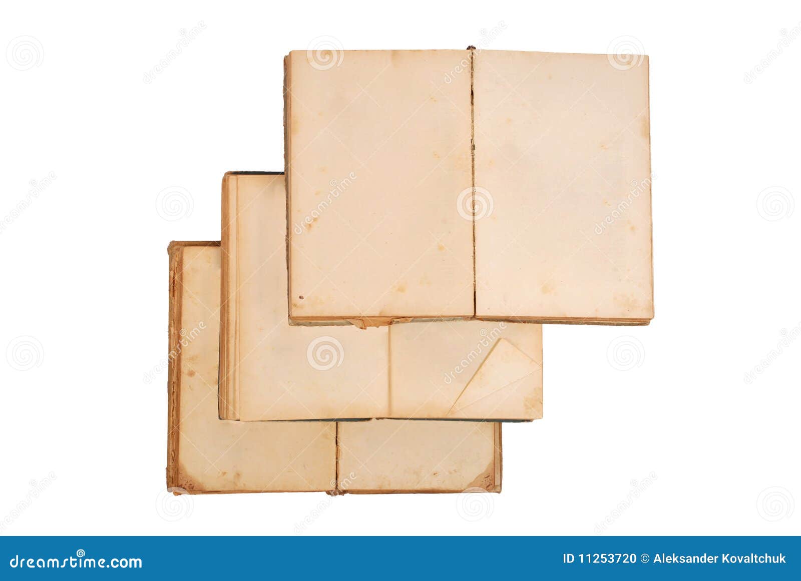 Three Very Old Book with Two Blank Pages Stock Photo - Image of open ...