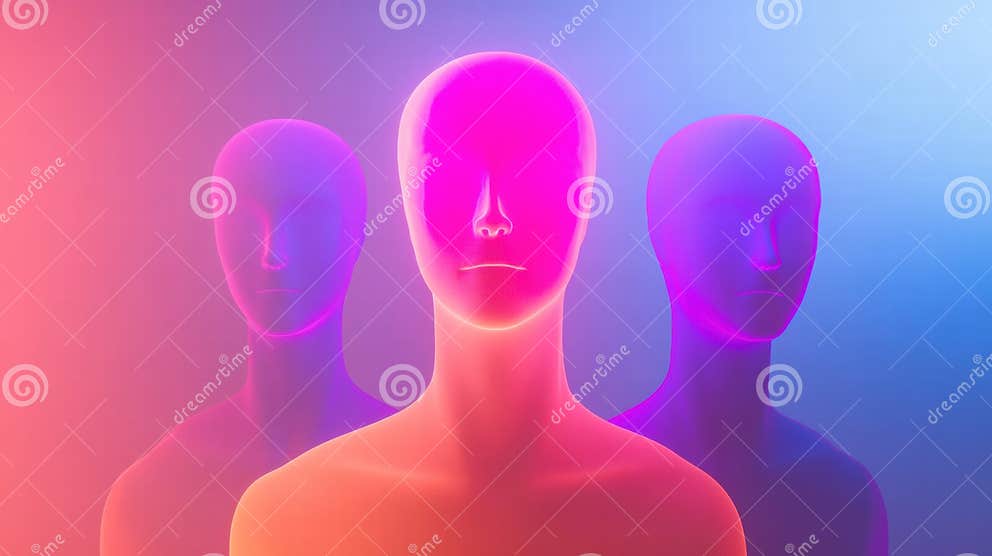 Colorful Abstract Faceless Avatars with Copy Space for Creative Designs ...