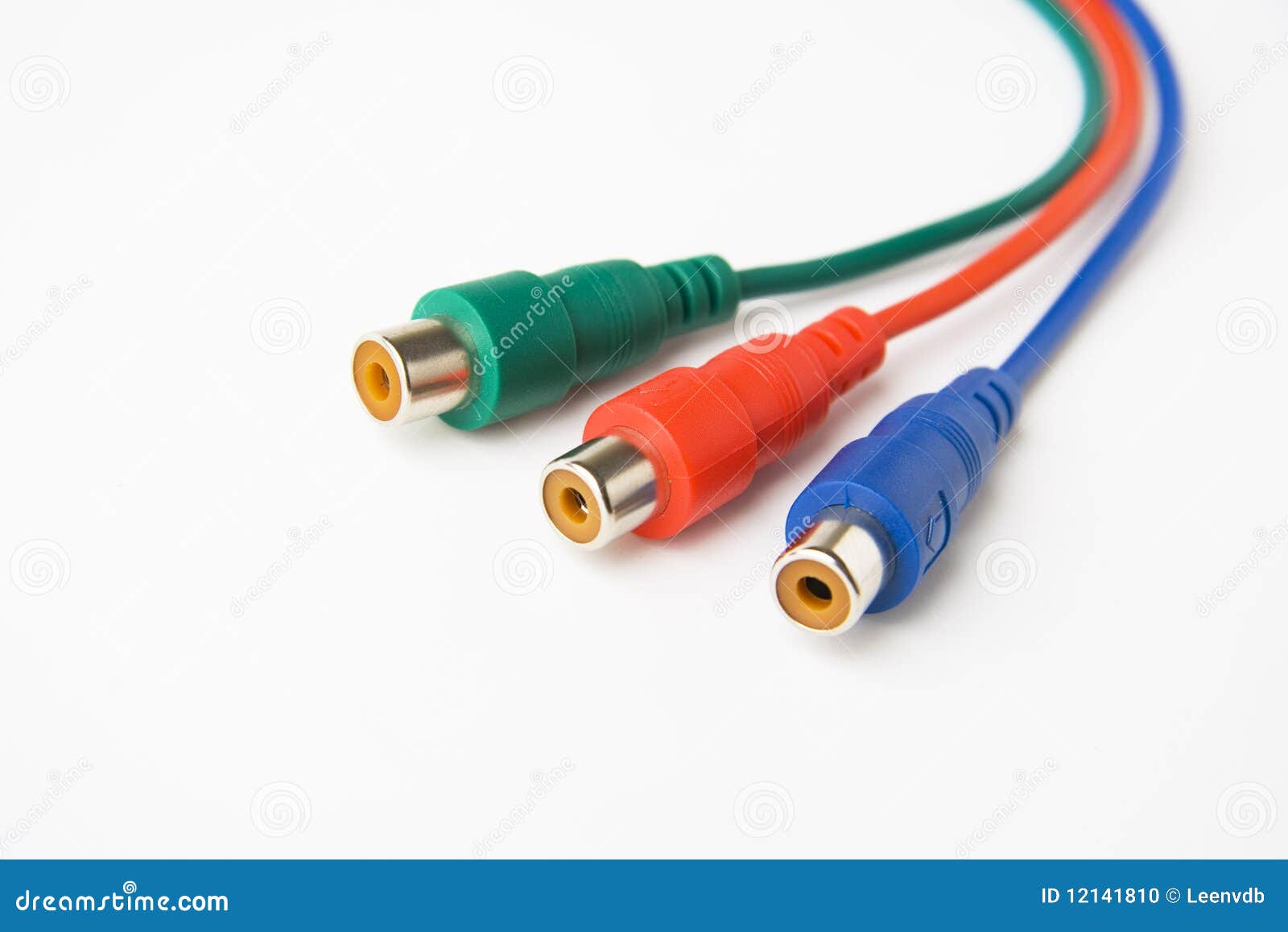 Three video cables stock photo. Image of yellow, connector - 12141810