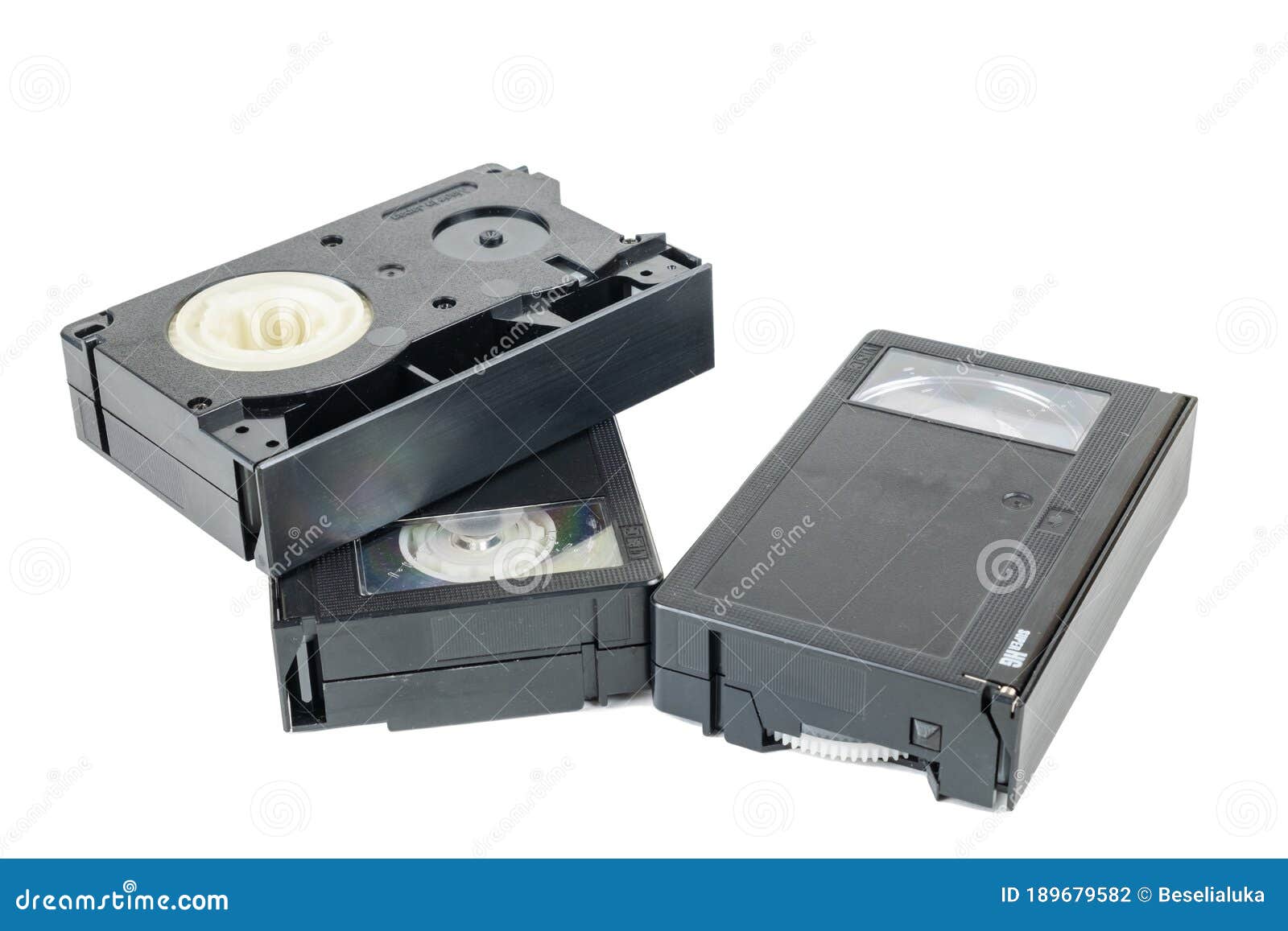 Three Video Tapes On Blue Background ; VHS Tapes Royalty-Free Stock ...