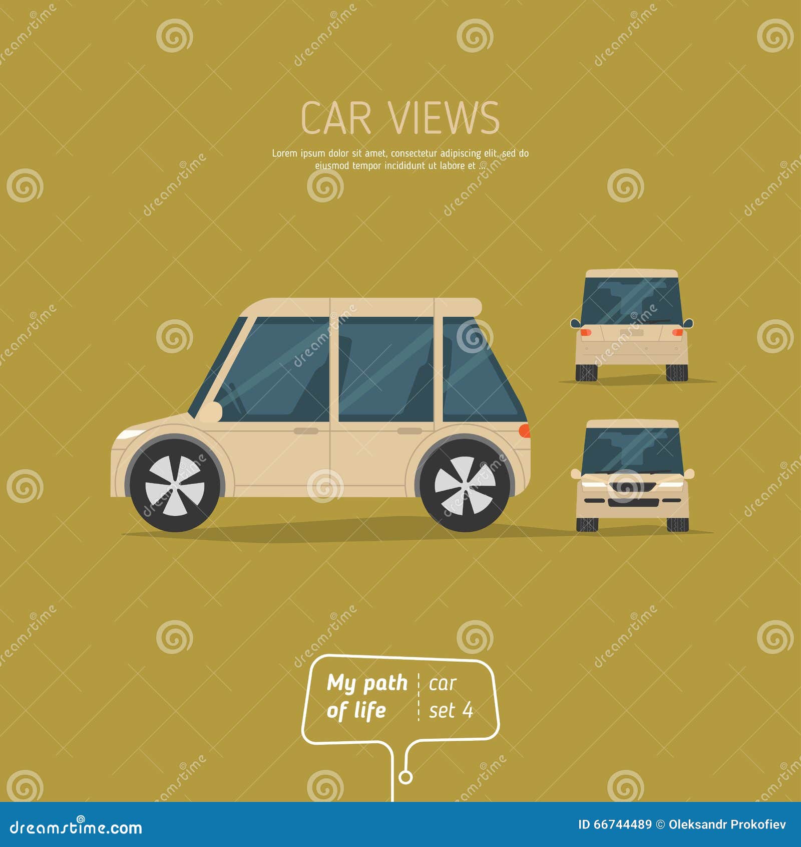 Three Views Of The Car Vector Illustration | CartoonDealer.com #66744504
