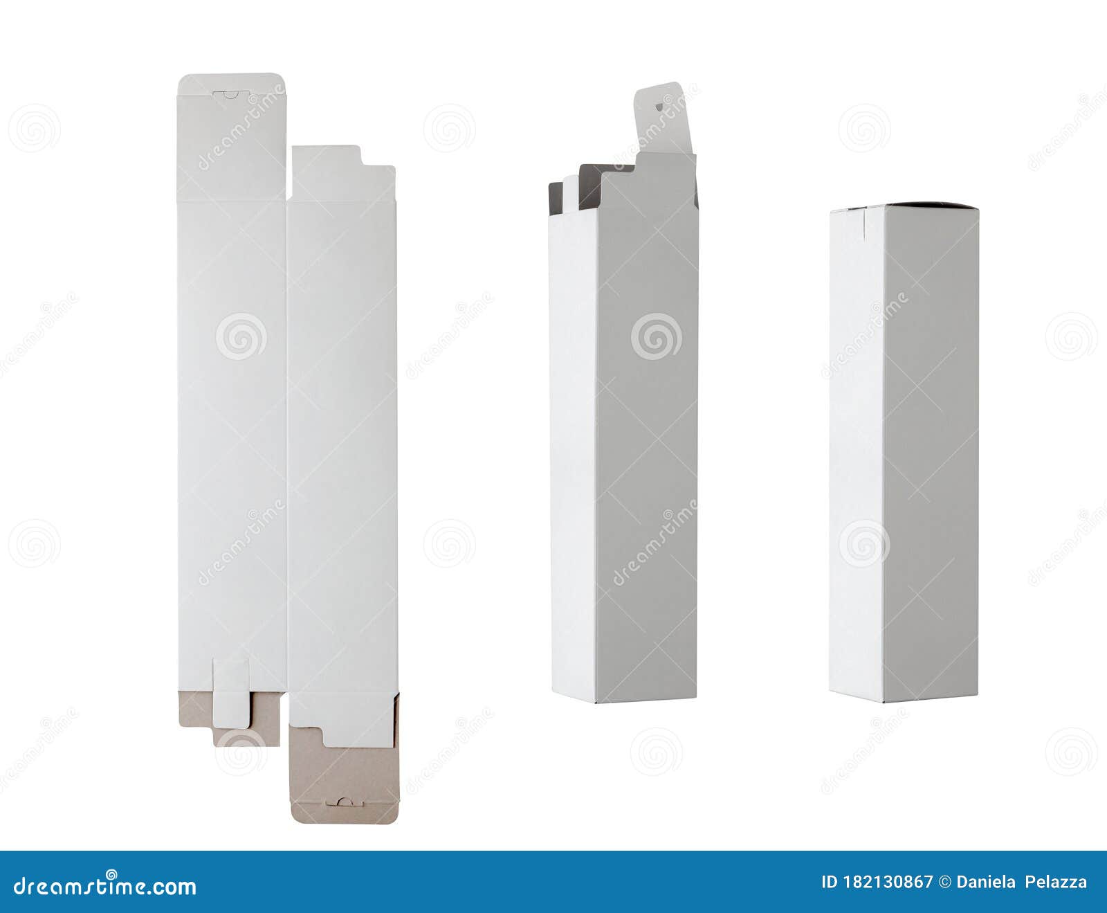 Three Views of Cardboard Boxes: To Be Built, Open and Closed Stock ...