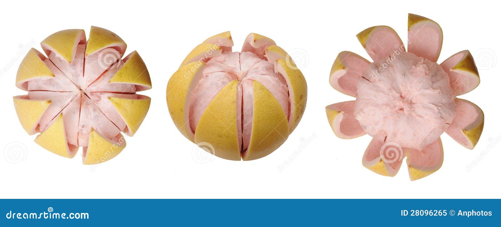 Three Views of Cutting Pomelo Stock Illustration - Illustration of ...