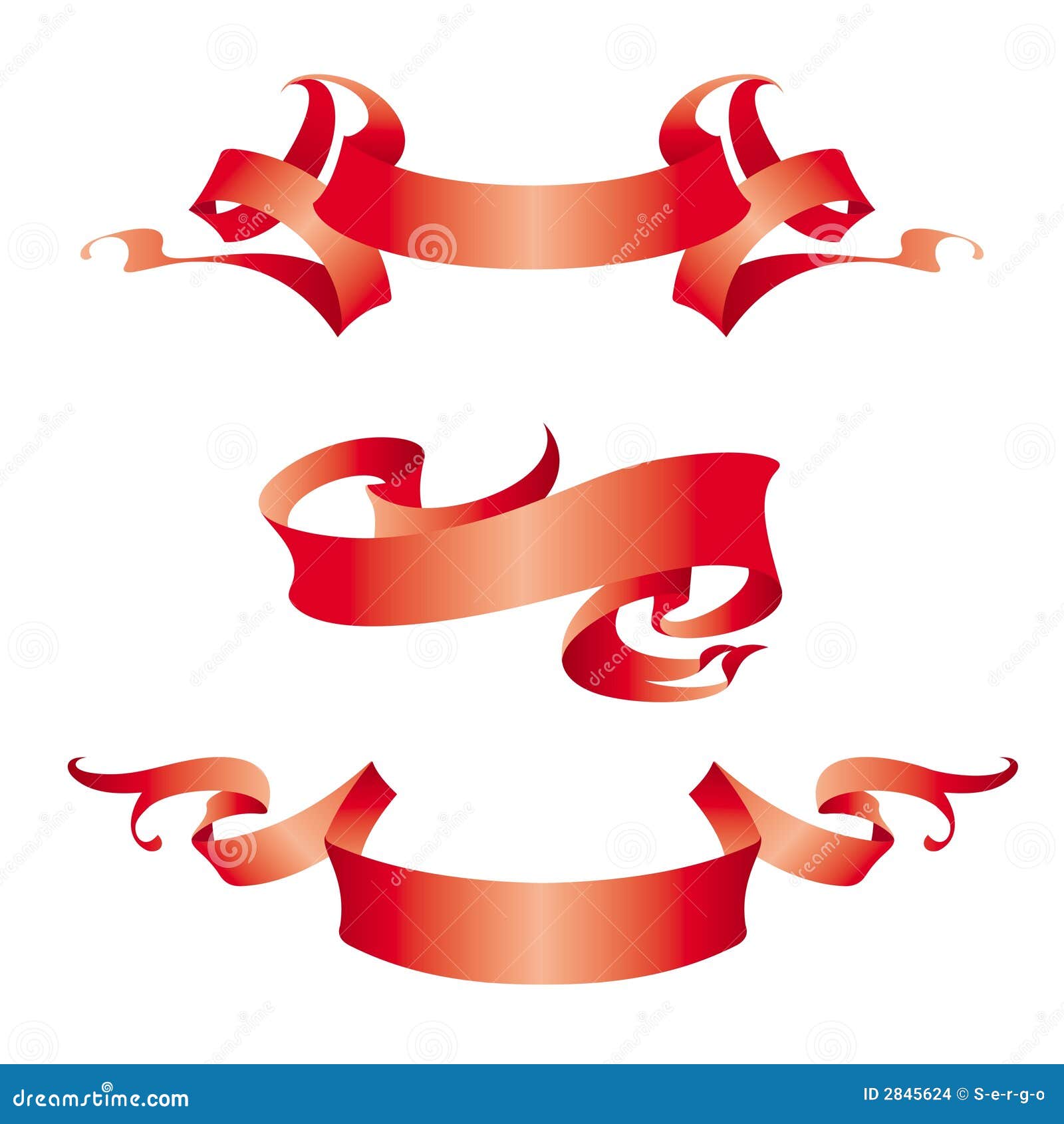 Three vintage red banners stock vector. Illustration of paper - 2845624