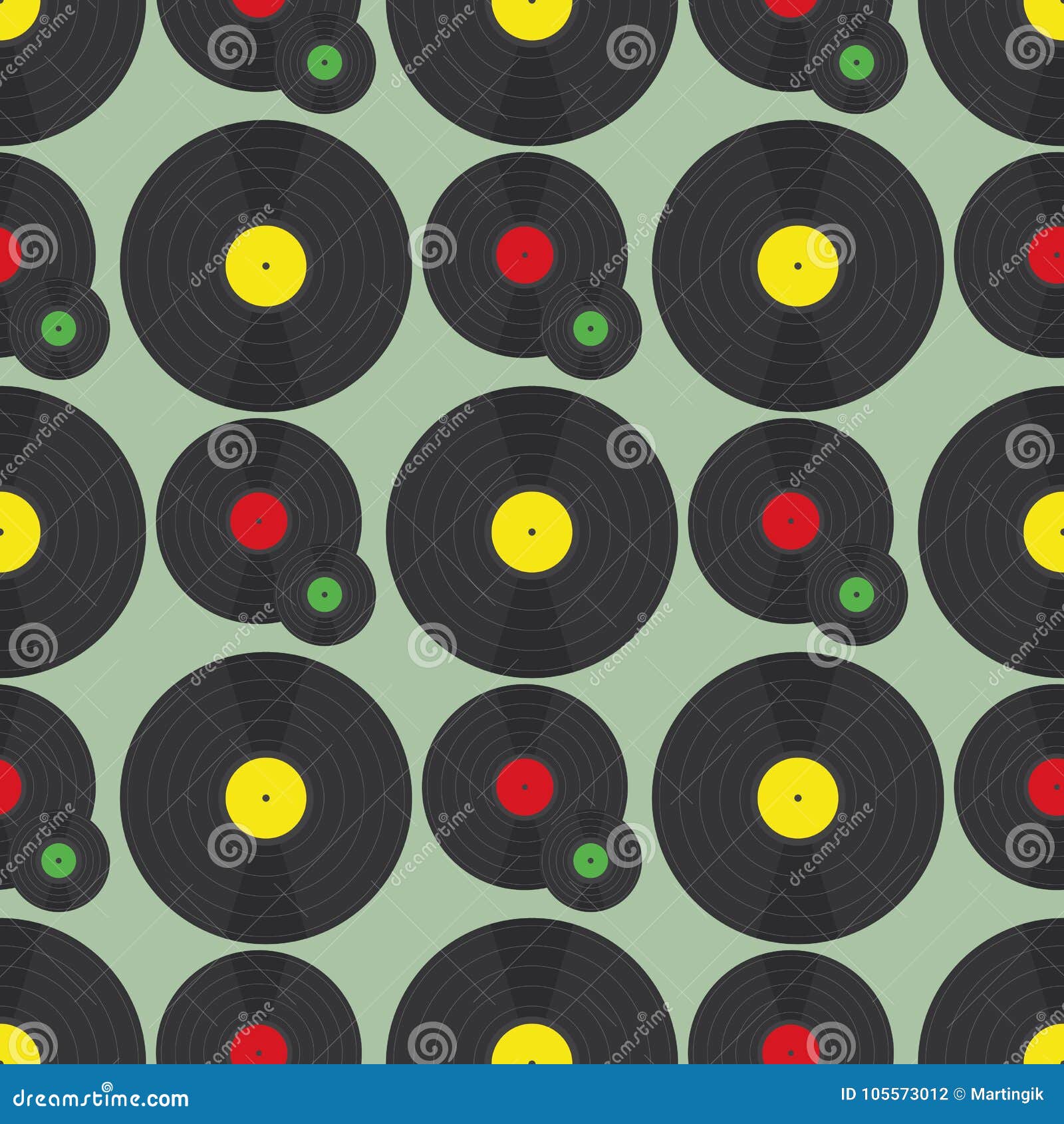 Three vinyl discs pattern stock vector. Illustration of sign - 105573012