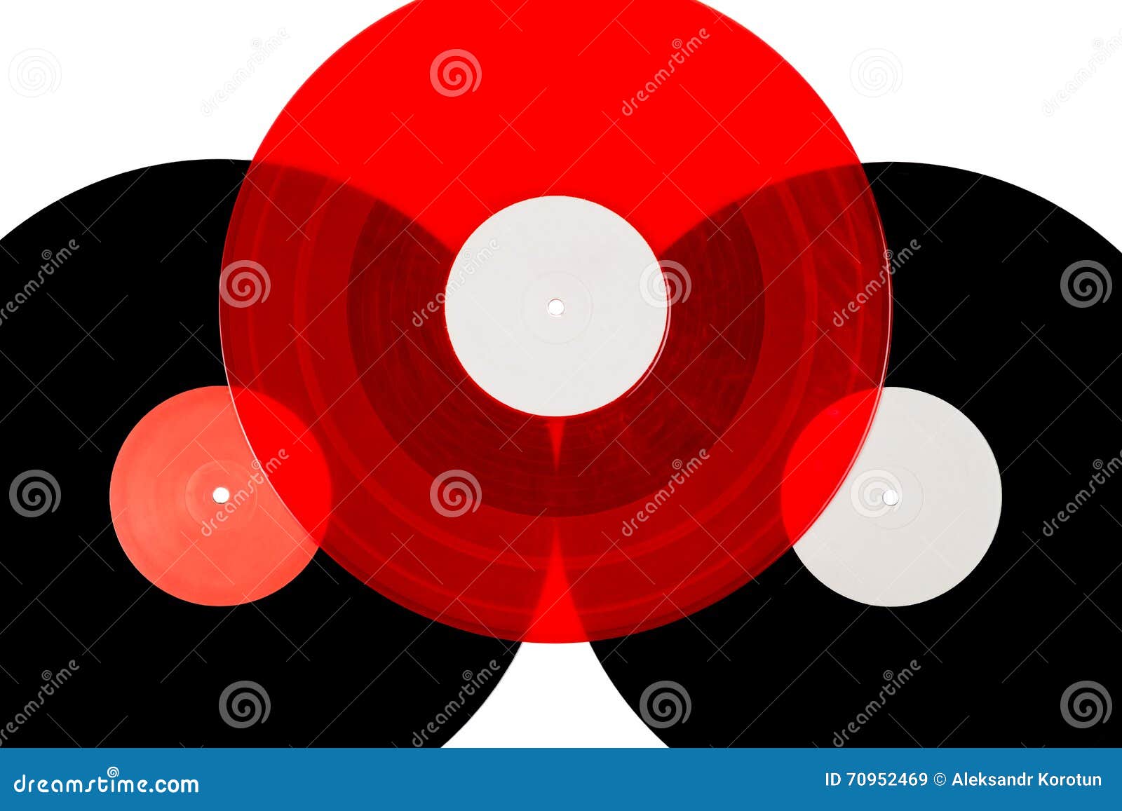 Three Vinyl Records on White Background Stock Illustration ...