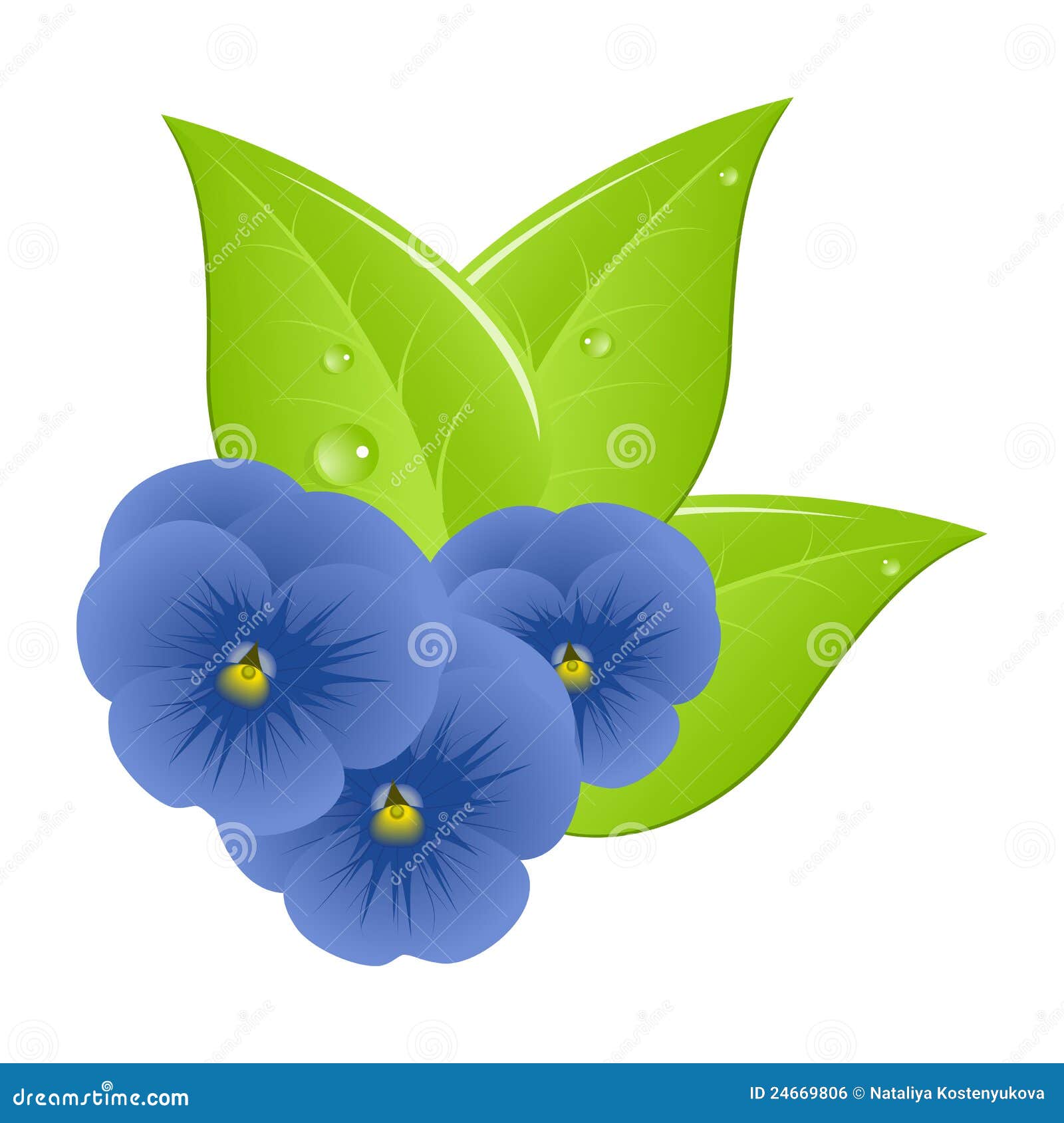 Three violets stock vector. Illustration of beauty, summer - 24669806