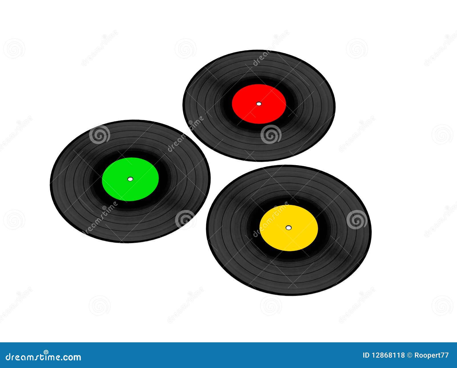 Three vynil records stock illustration. Illustration of label - 12868118