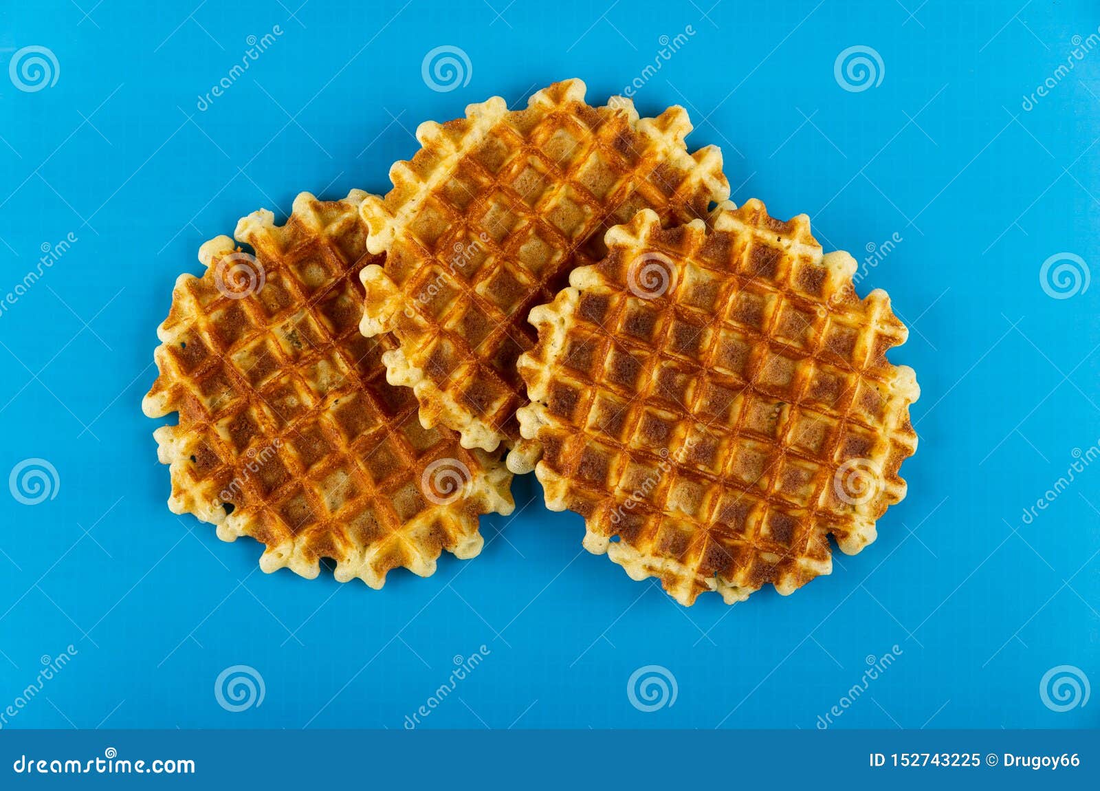 Three Wafers on Blue Table. Top View Stock Image - Image of wafer, view ...