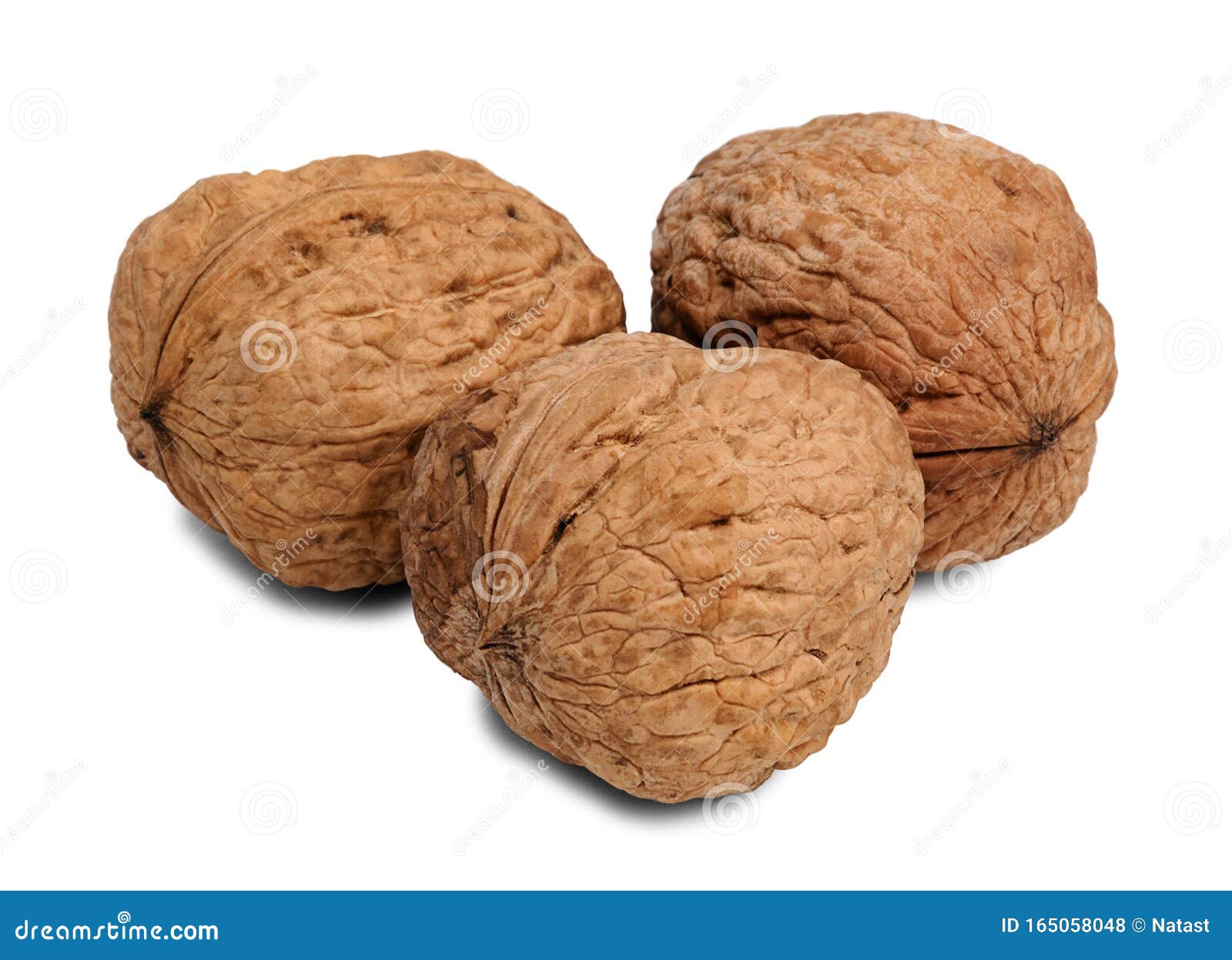 Three walnut on white stock photo. Image of heap, ingredient - 165058048