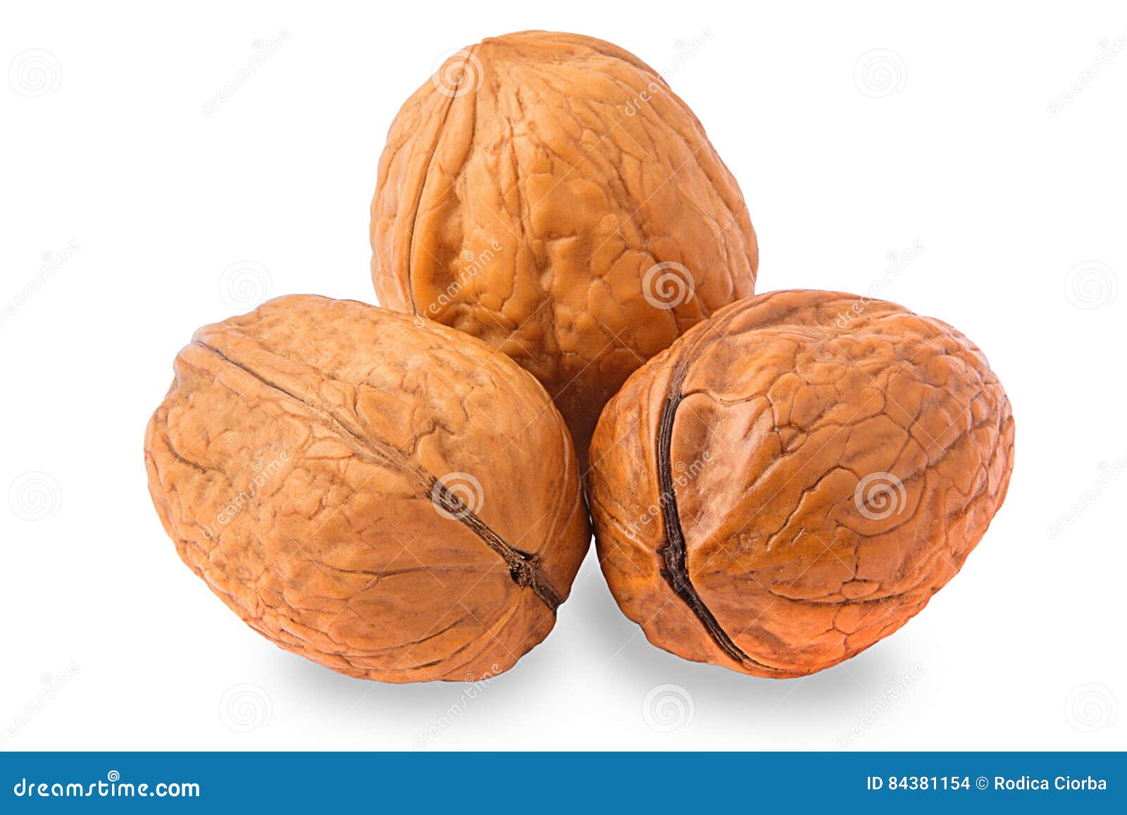 Three Walnuts Isolated on White Background Stock Photo - Image of three ...