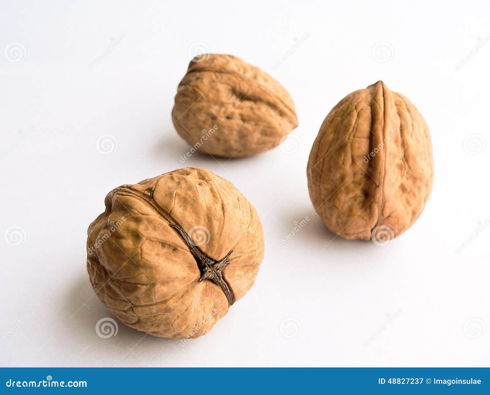Food. Dry Fruit. Three Walnuts Stock Image - Image of regia, plant ...
