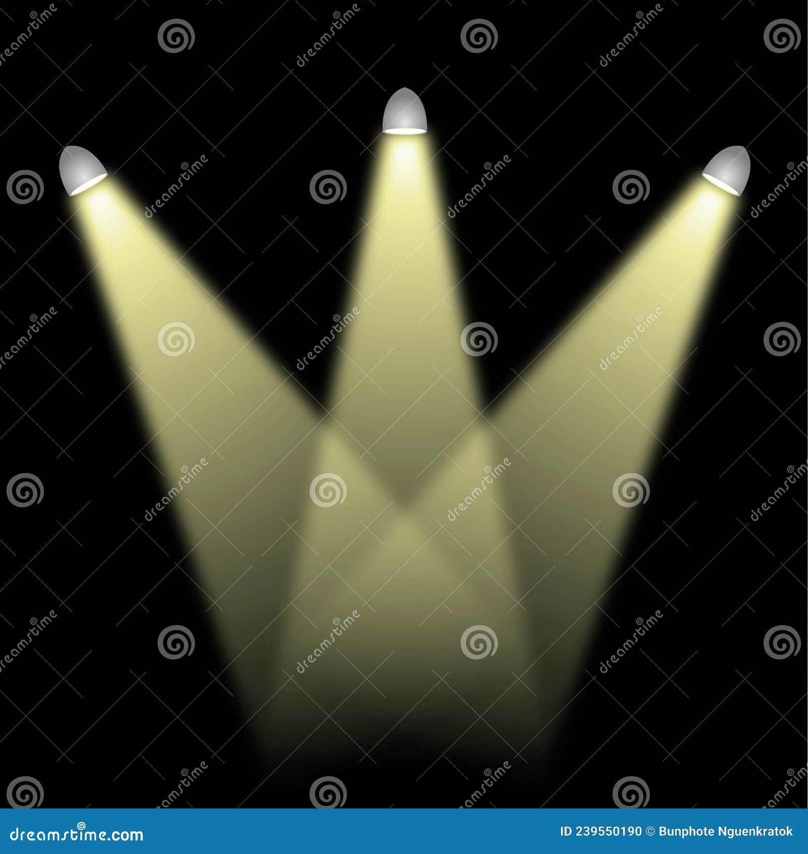 Three Warm Light Isolated on Black Background.Lamp Top of Light ...