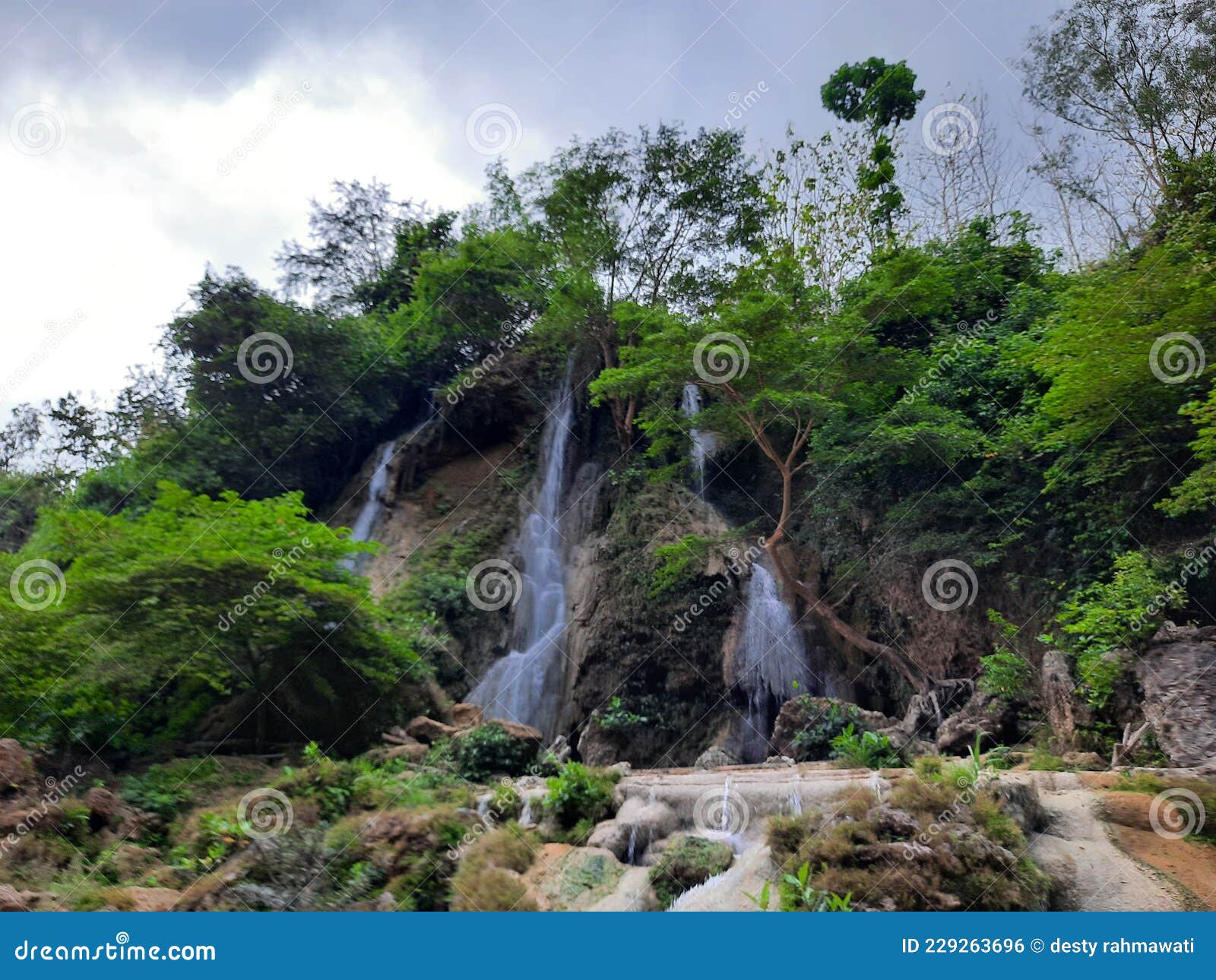 Three Waterfalls among the Beauty of the Trees Stock Photo - Image of ...