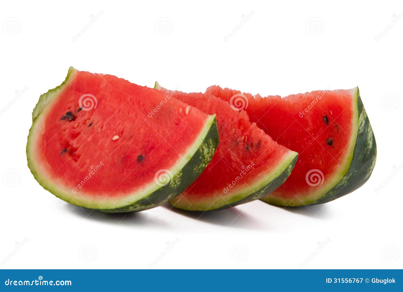 Three watermelon slices stock image. Image of isolated - 31556767