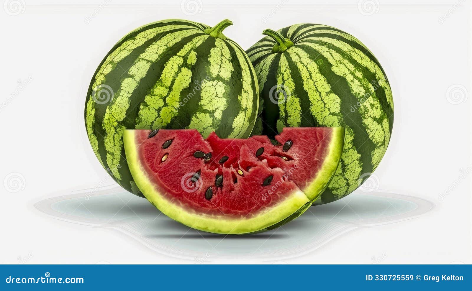 Three Watermelons With One Slice Removed Royalty-Free Stock Photo ...