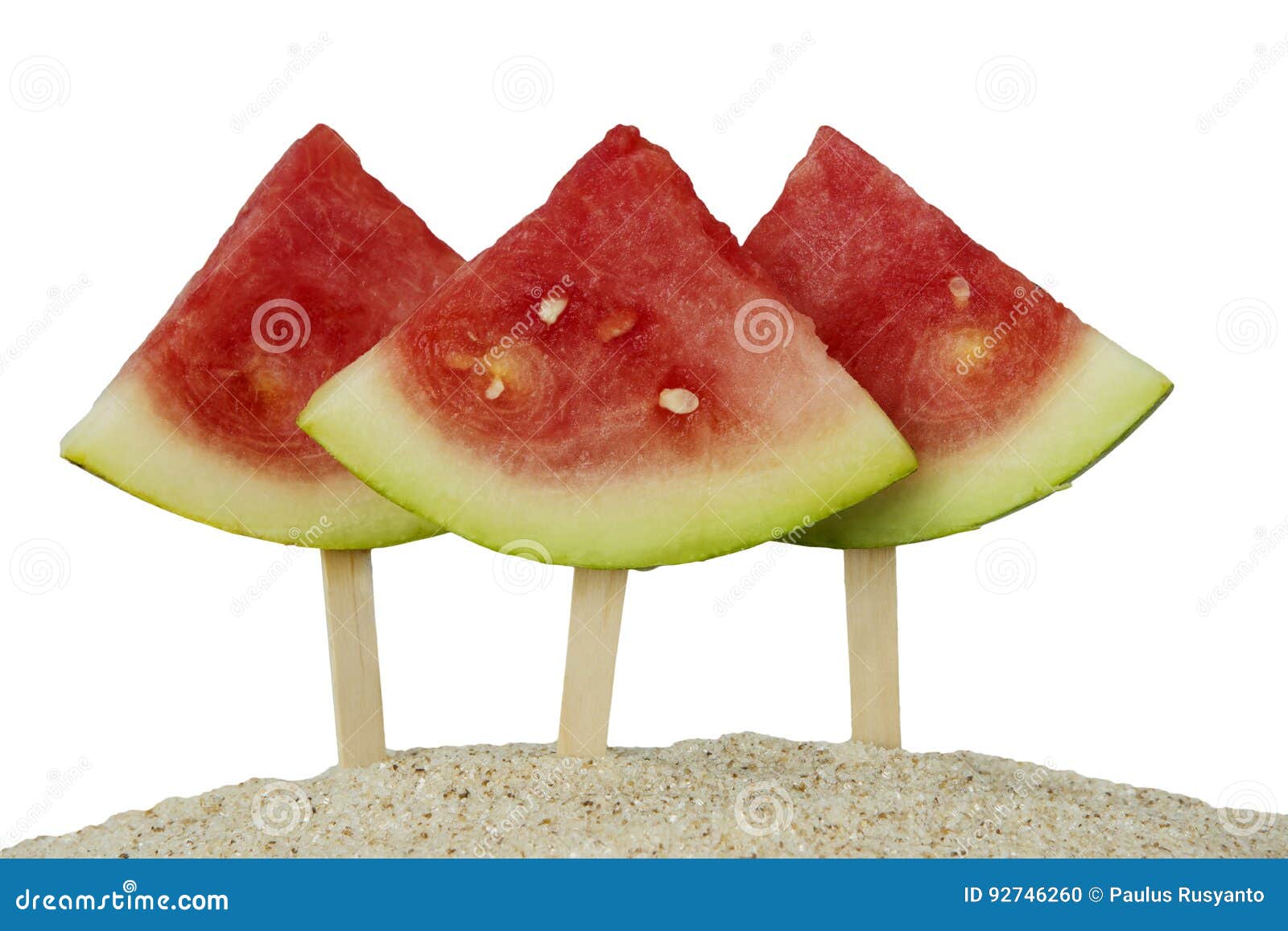 Three Watermelons on Sand Beach Stock Photo - Image of calm, fresh ...