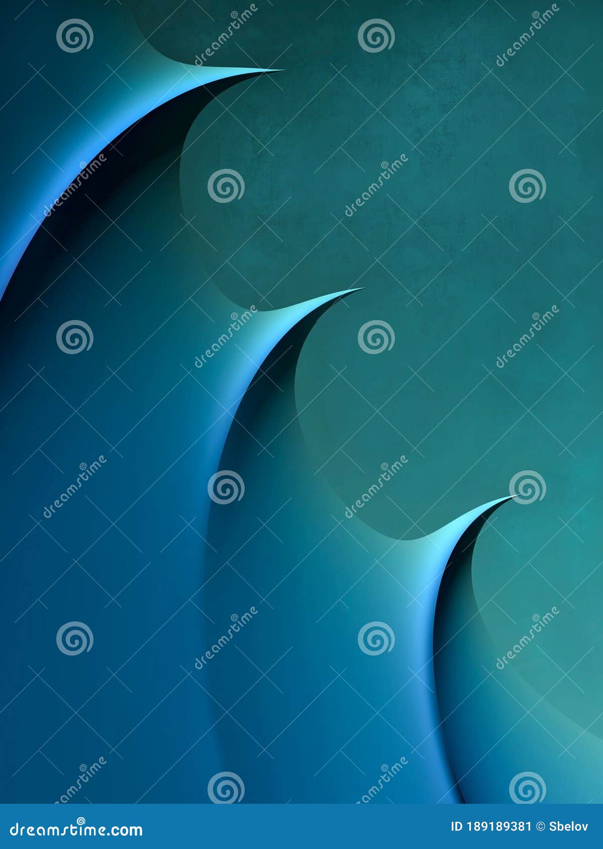 Three Waves, Abstract Blue Background Stock Illustration - Illustration ...