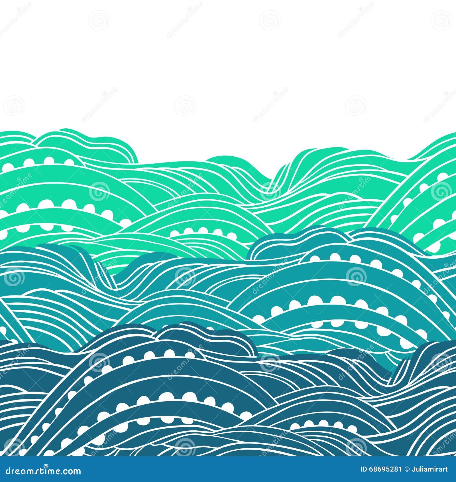 Three Waves Horizontal 2 stock vector. Illustration of marine - 68695281