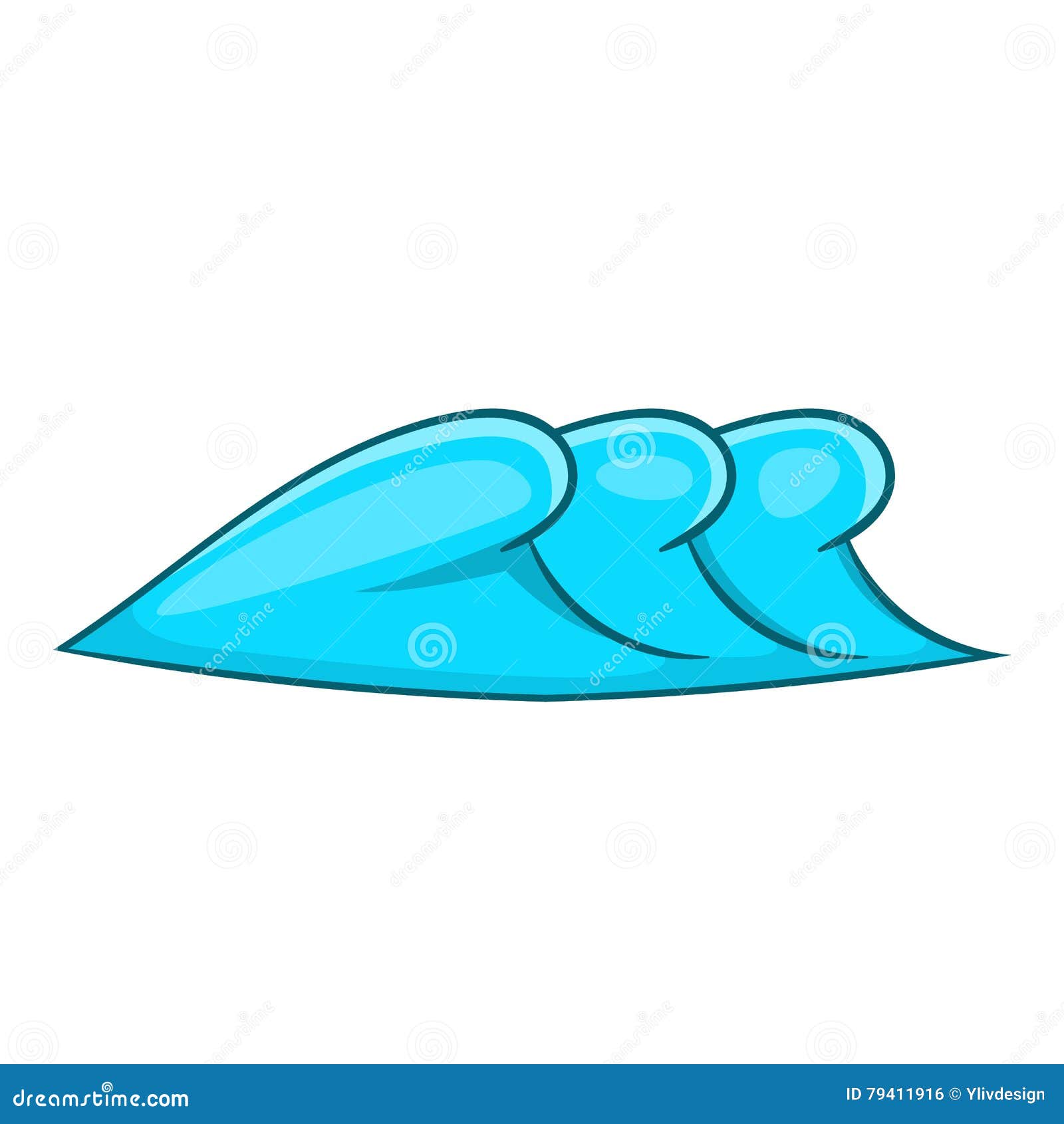 Three Waves Icon, Cartoon Style Stock Vector - Illustration of design ...