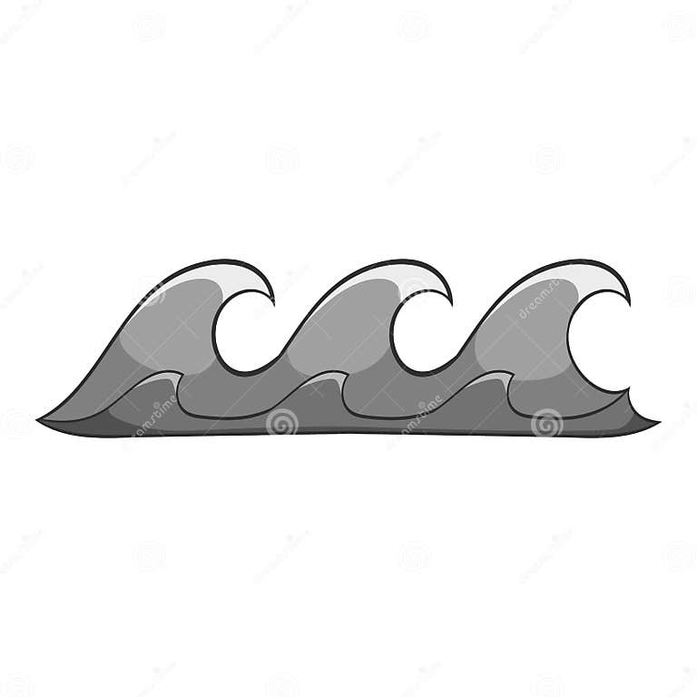 Three Waves Icon, Cartoon Style Stock Vector - Illustration of clear ...