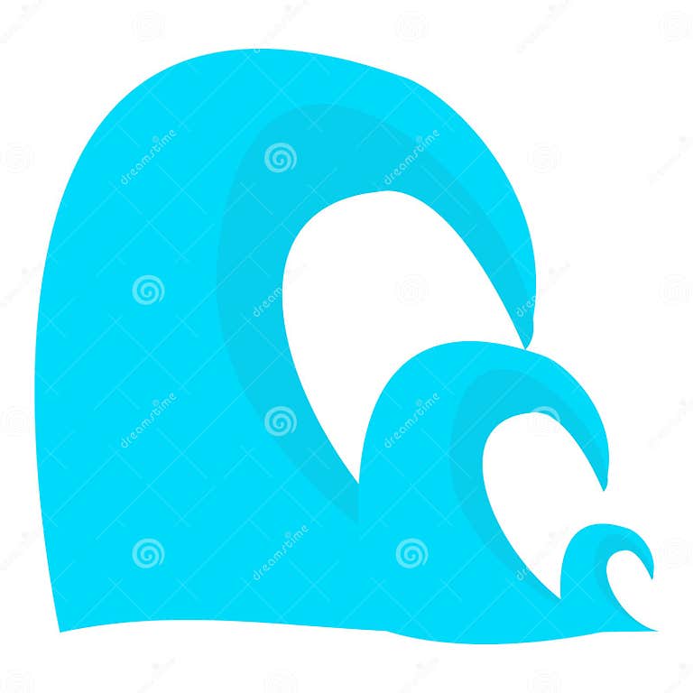 Three Waves Icon, Cartoon Style Stock Vector - Illustration of ...