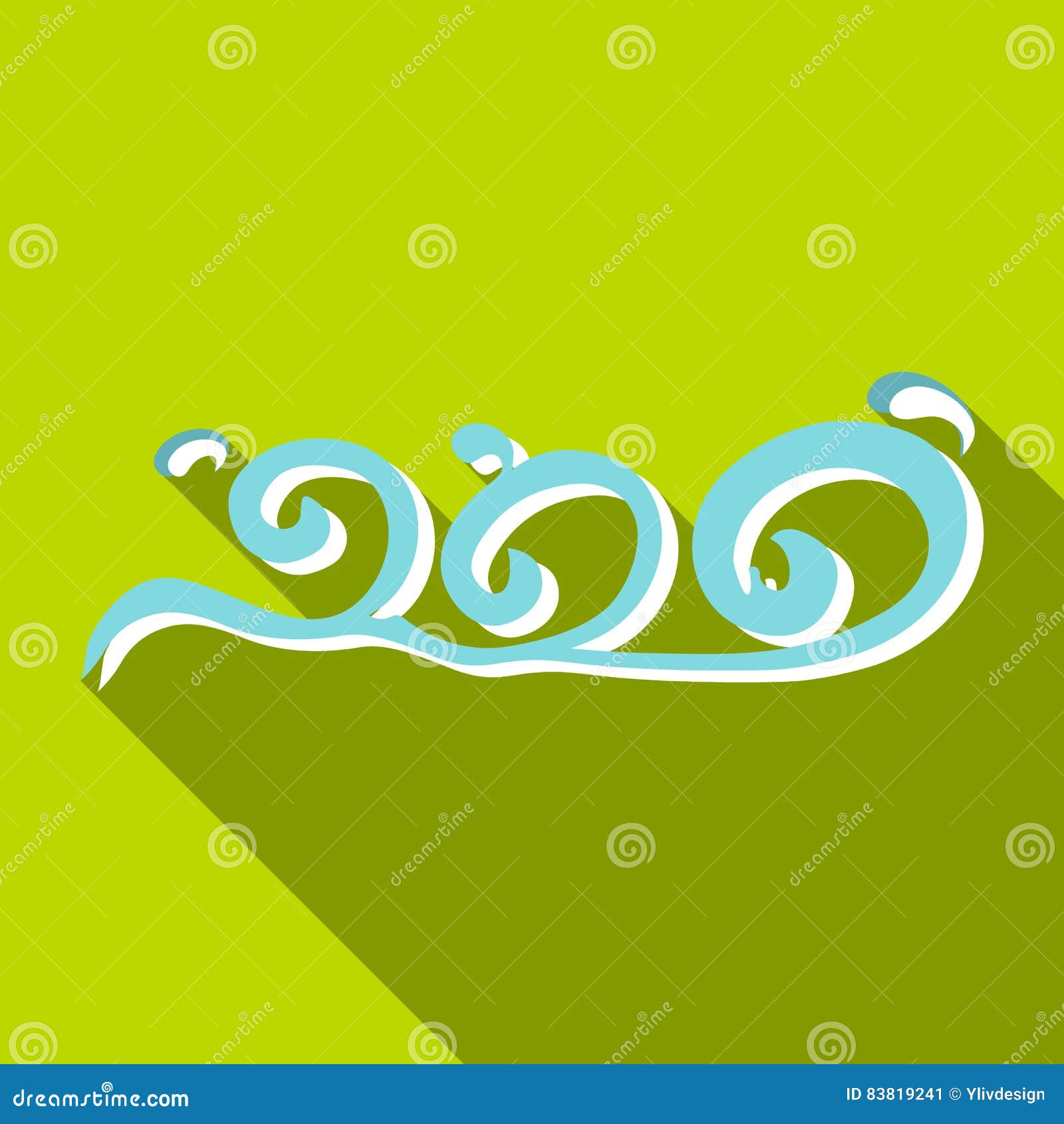 Three Waves Icon, Flat Style Stock Vector - Illustration of surf, blue ...