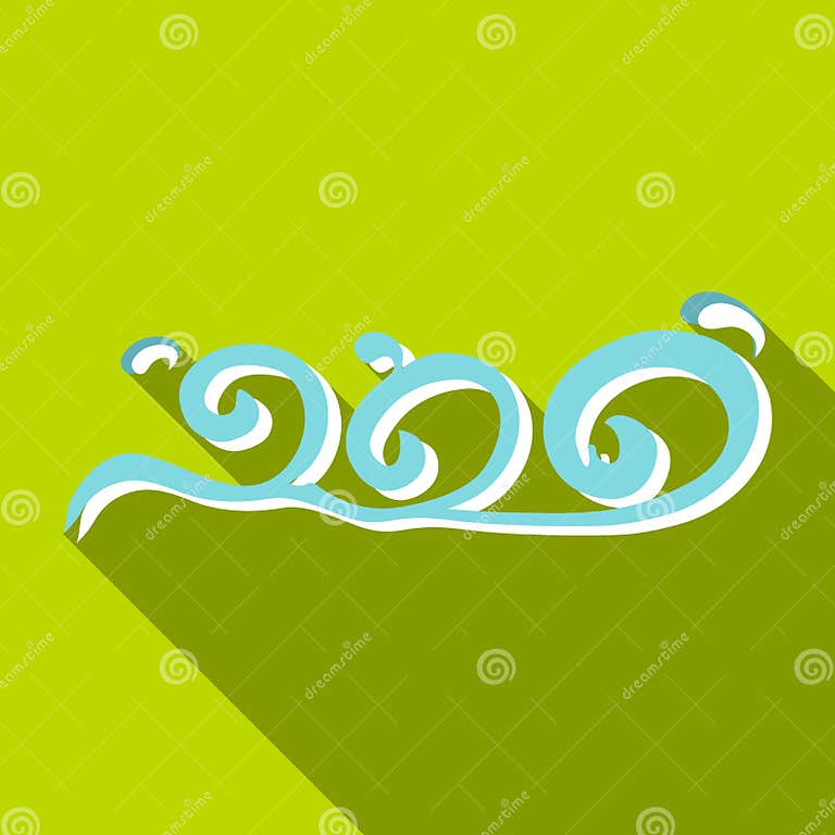 Three Waves Icon, Flat Style Stock Vector - Illustration of surf, blue ...
