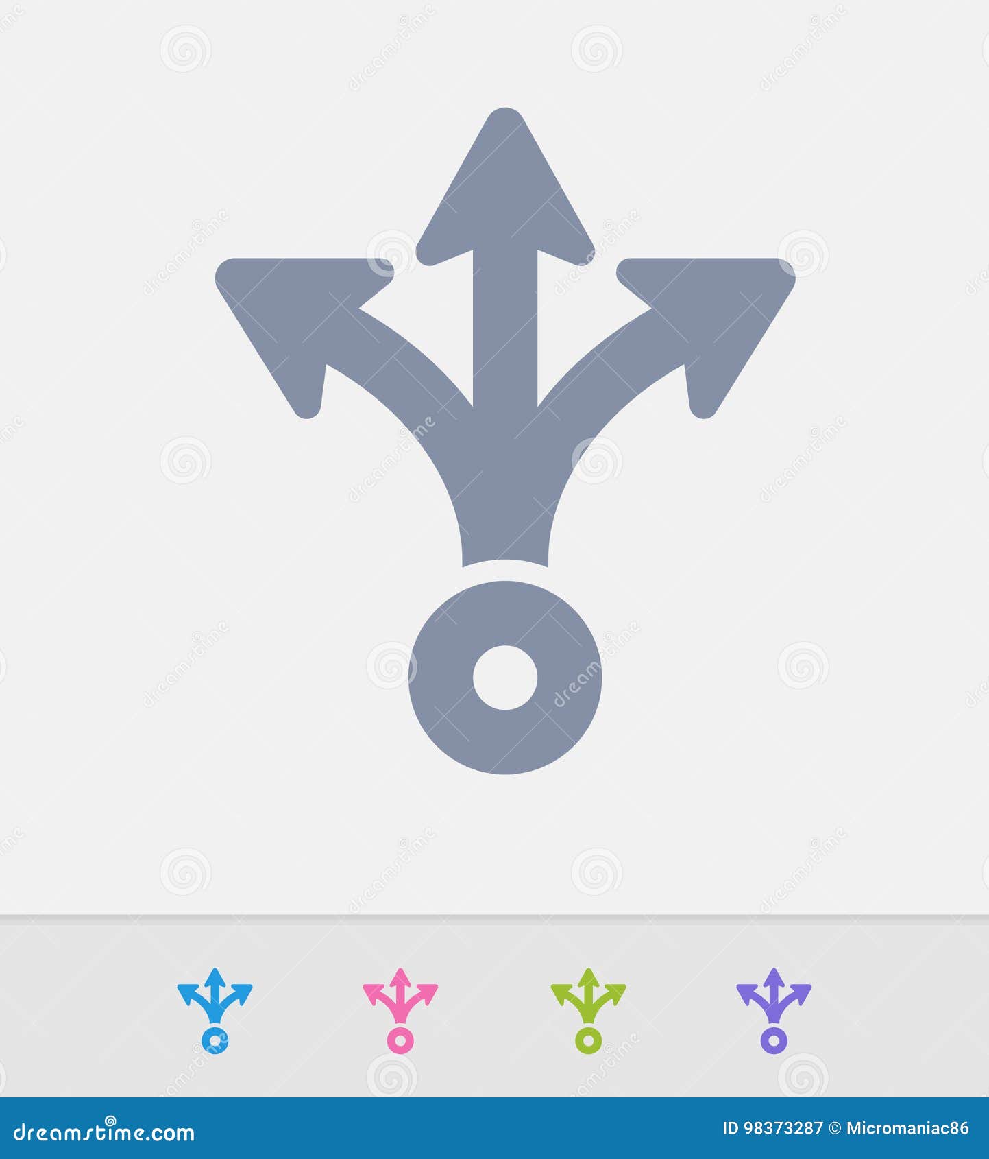 Three Way Arrow - Granite Icons Stock Vector - Illustration of strategy ...