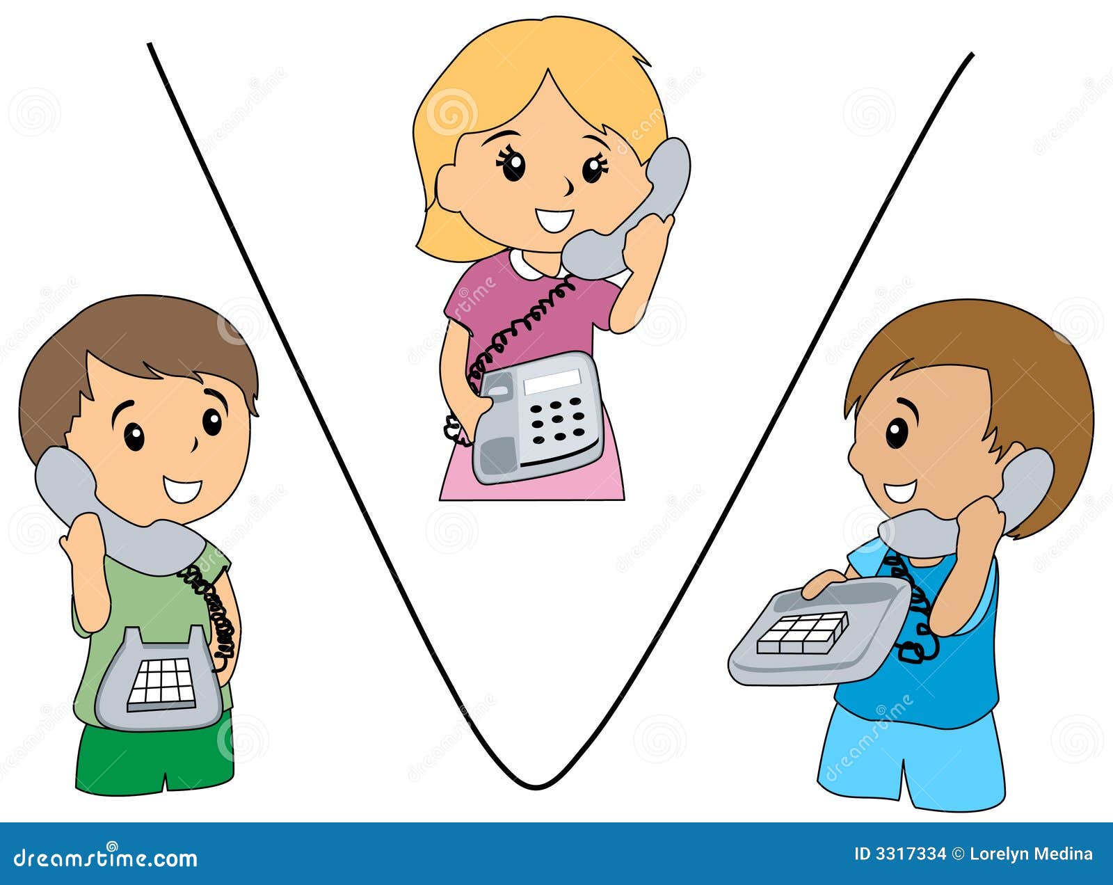Three Way Conversation stock illustration. Illustration of communicate ...