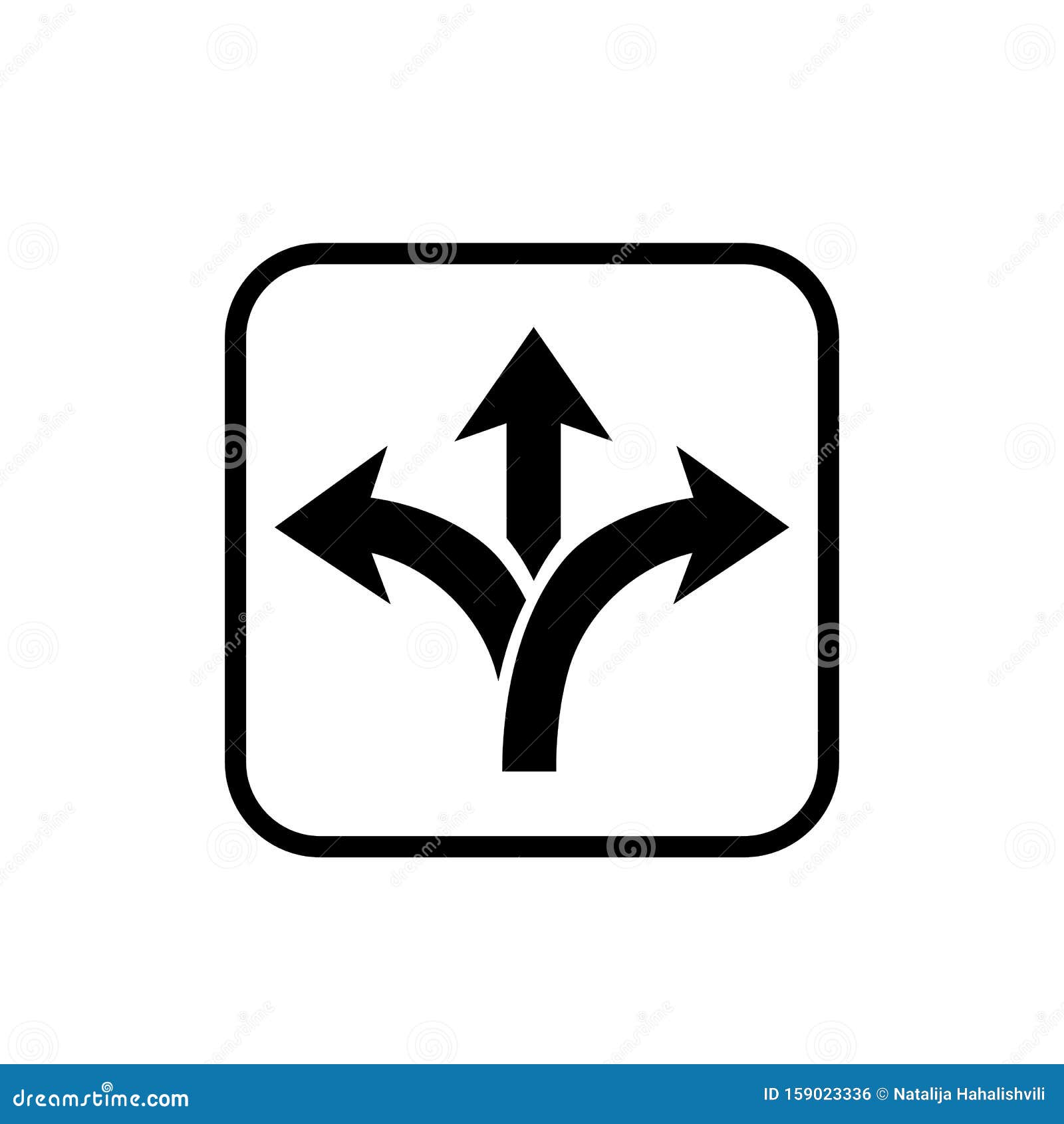 Three Way Direction Arrow in Flat Style. Vector Illustration Stock ...