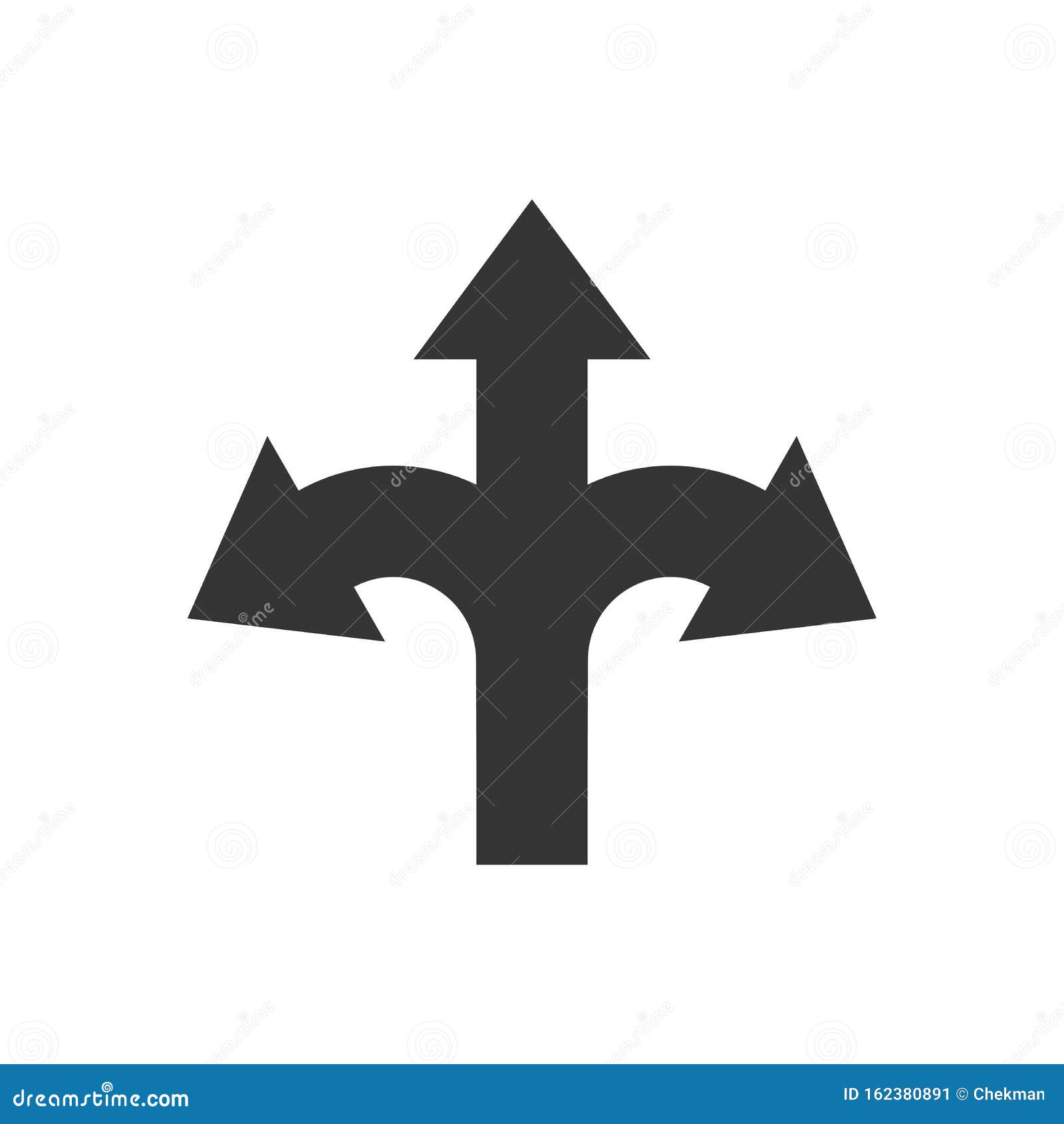 Vector Three-way Direction Arrow Stock Illustration - Illustration of ...